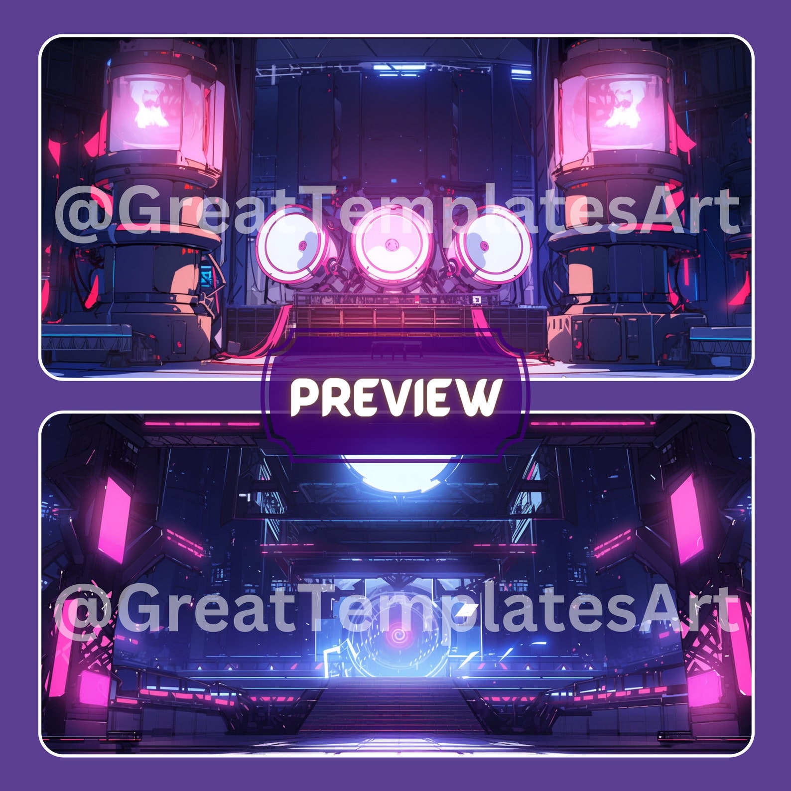 Neon Vtuber Backgrounds Zoom Background Stream Assets Lofi Background ...