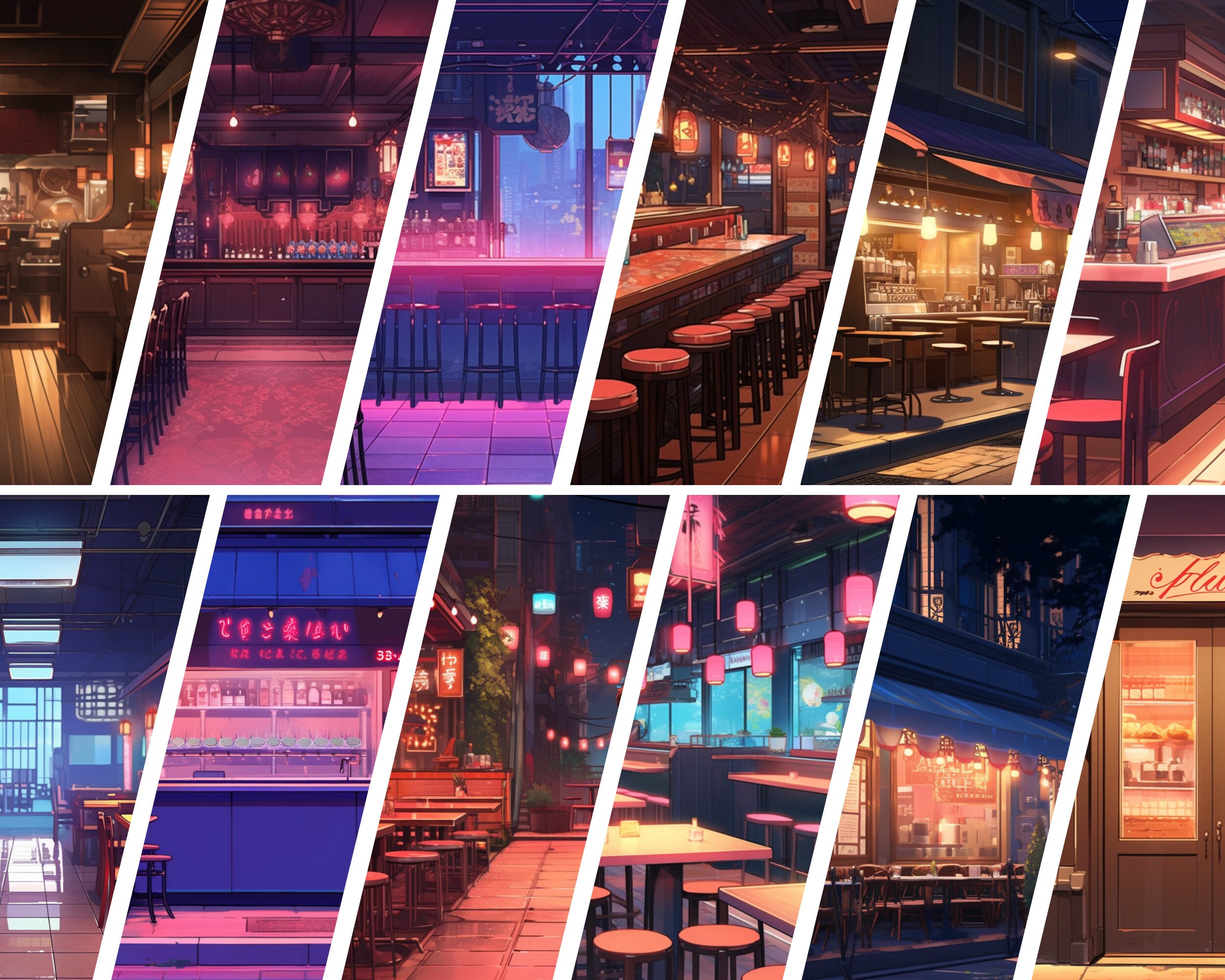 50 Anime Restaurant Backgrounds: Twitch Stream & Vtuber Overlay ...