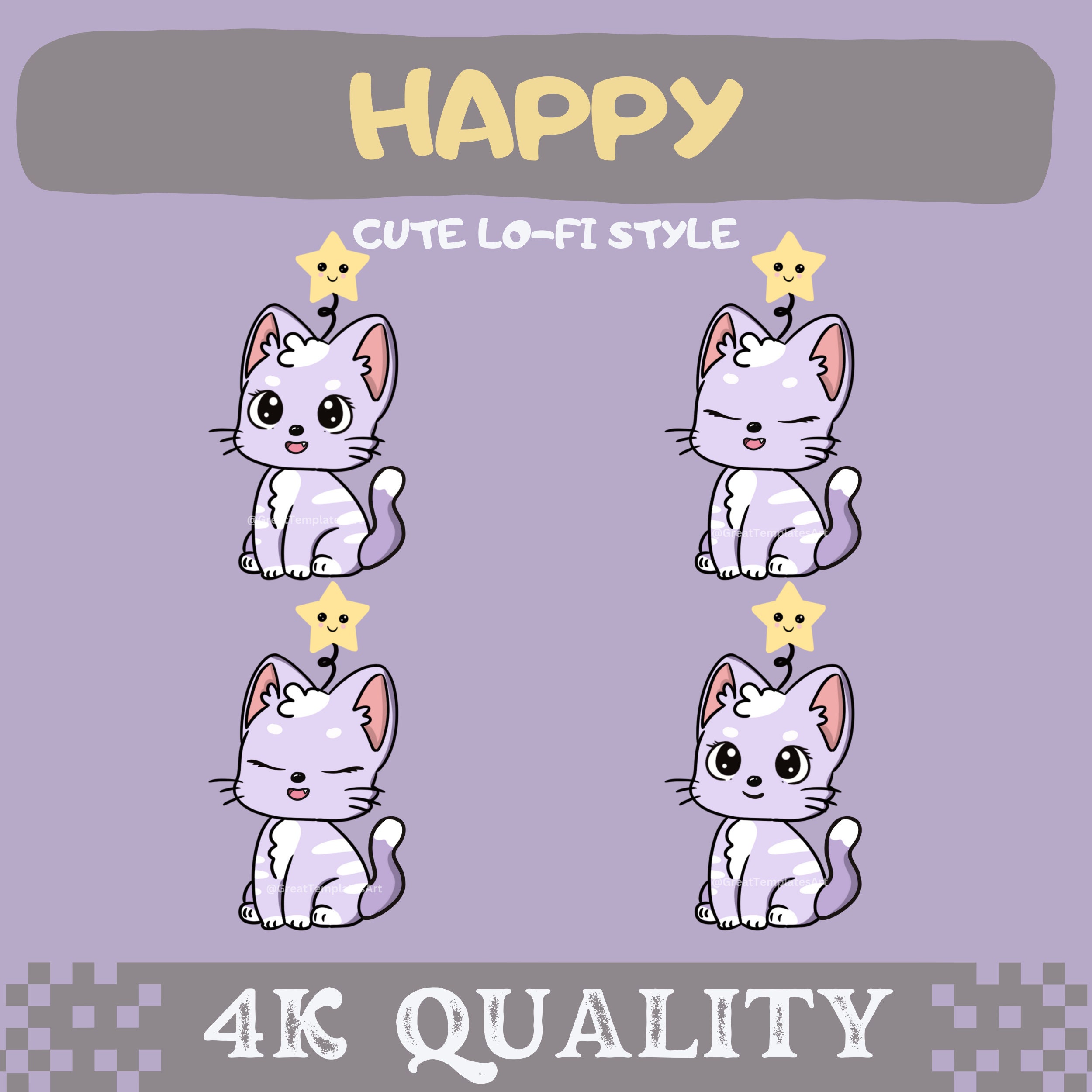 Animated Vtuber Cute Pet Cat Twitch Stream Decoration Vtuber Assets ...