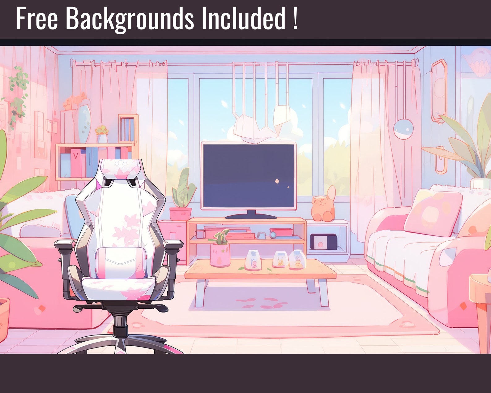 20x Vtuber Stream Package Vtuber Background Vtuber Gaming Chair ...