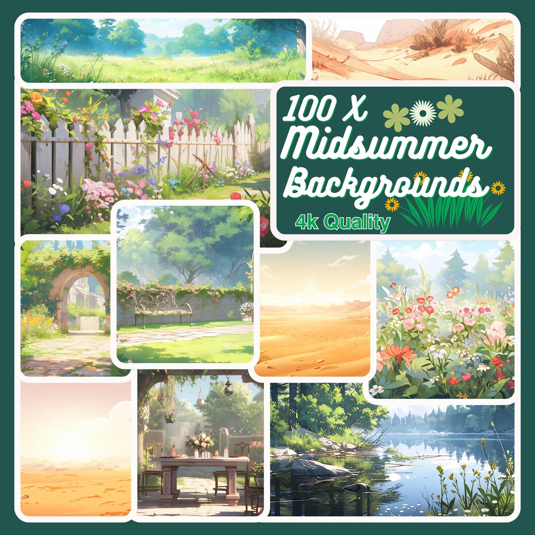 Mid-summer Vtuber Background, Virtual Background, Stream Assets, Lofi ...