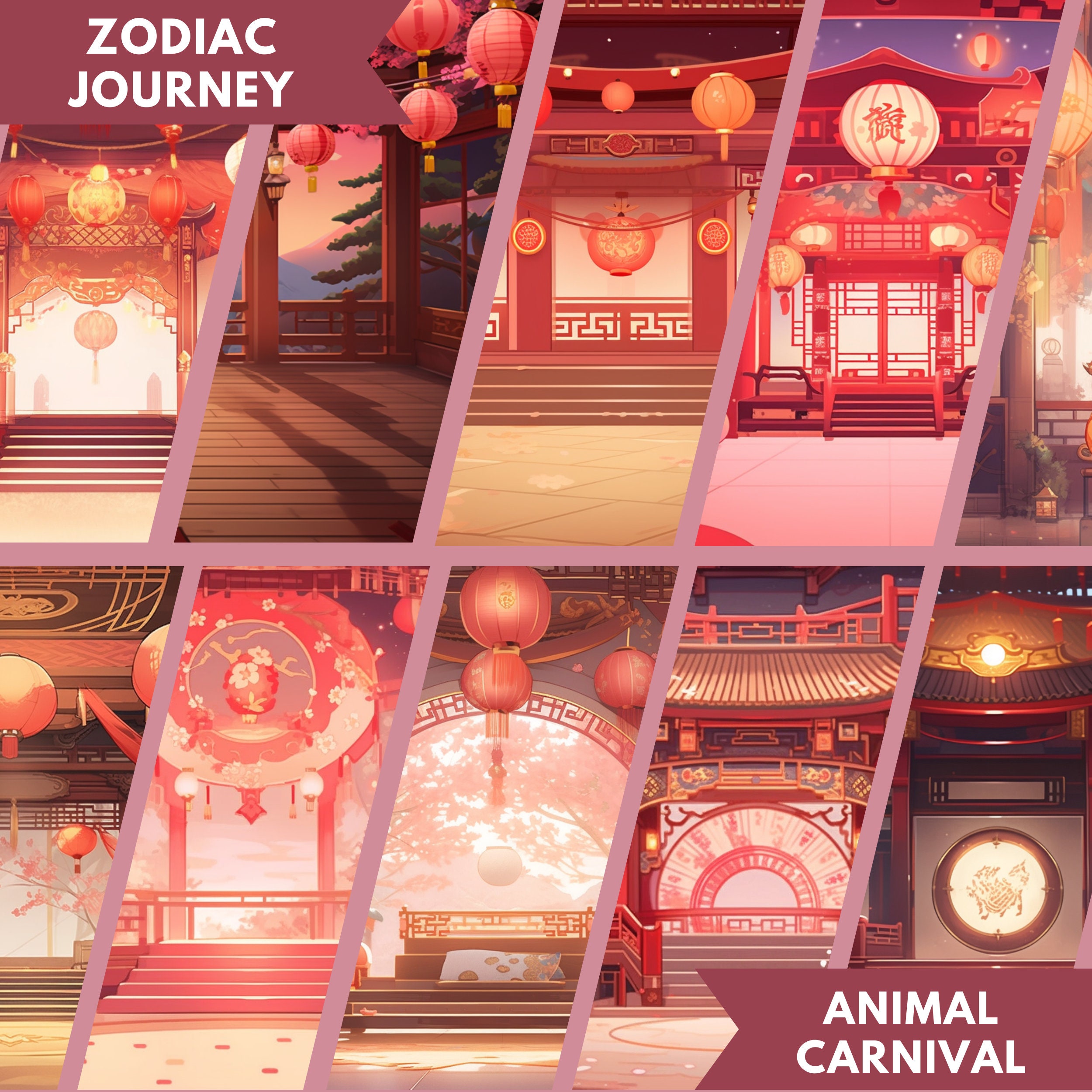 Chinese New Year Anime Backgrounds: Vtuber Twitch Stream (100+ PNG ...