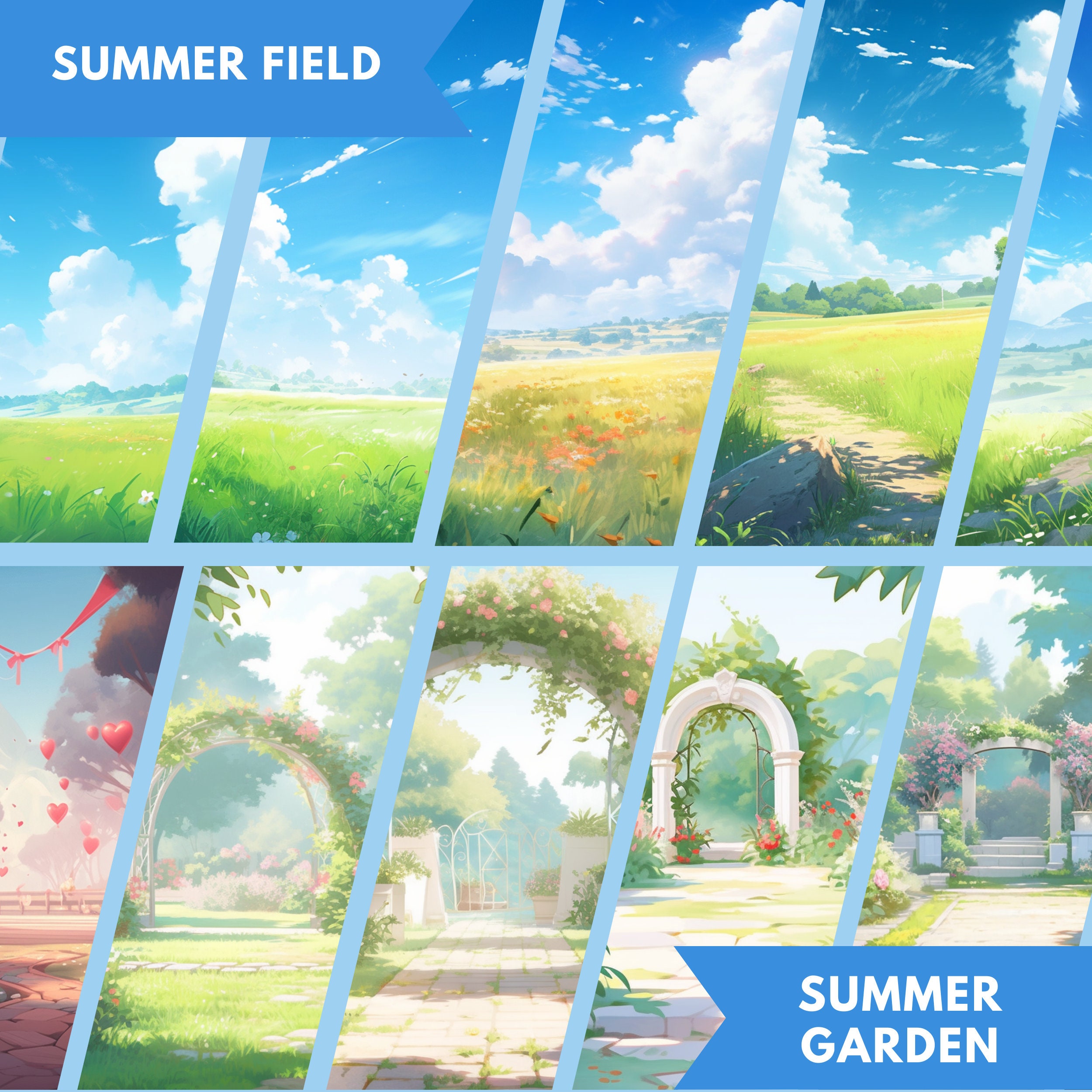 Summer Vtuber Backgrounds: 200+ Animated Scenes & Chairs (mega Pack) - Etsy
