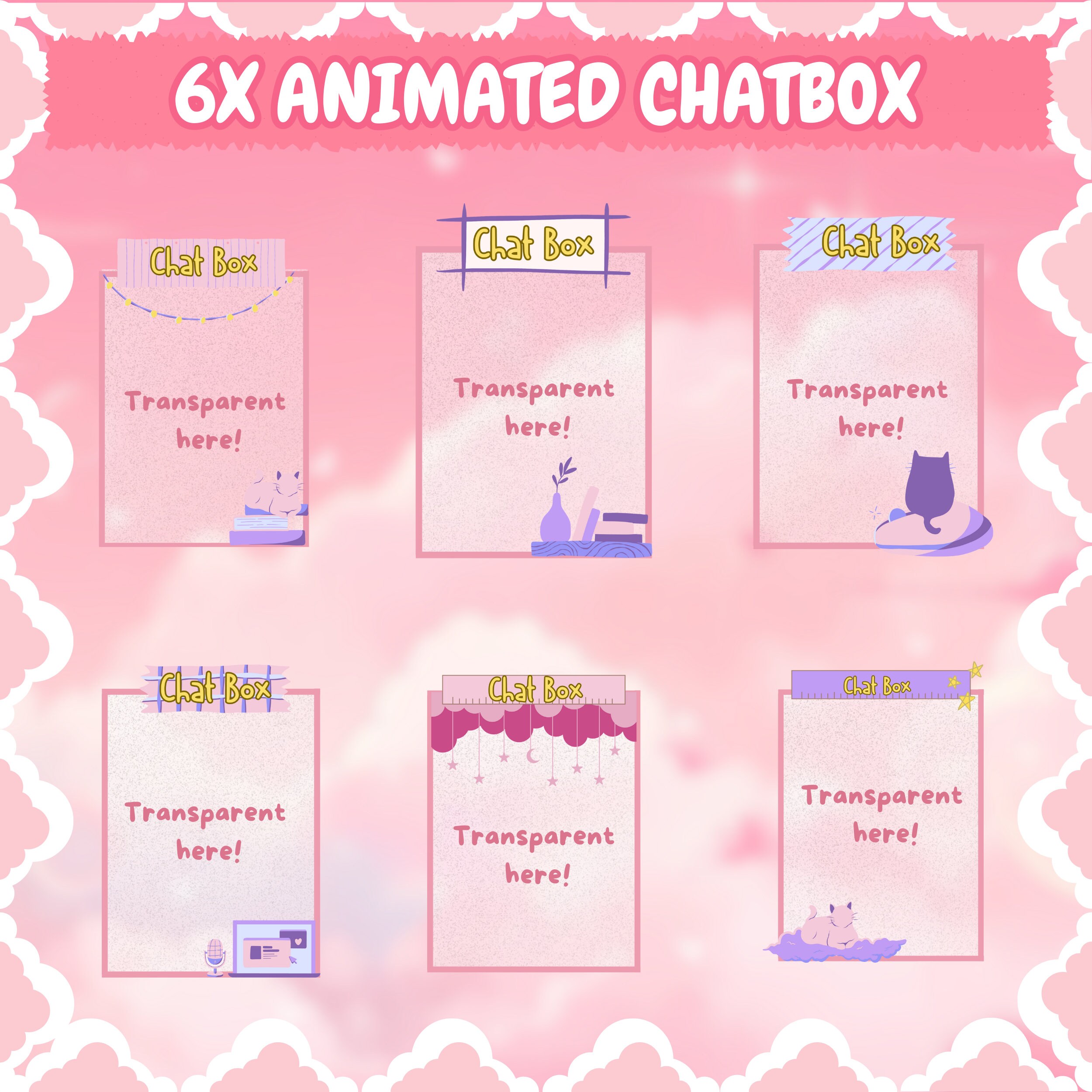 Lo-fi Pink Twitch Overlay, Cozy Twitch Overlay Package , Animated ...