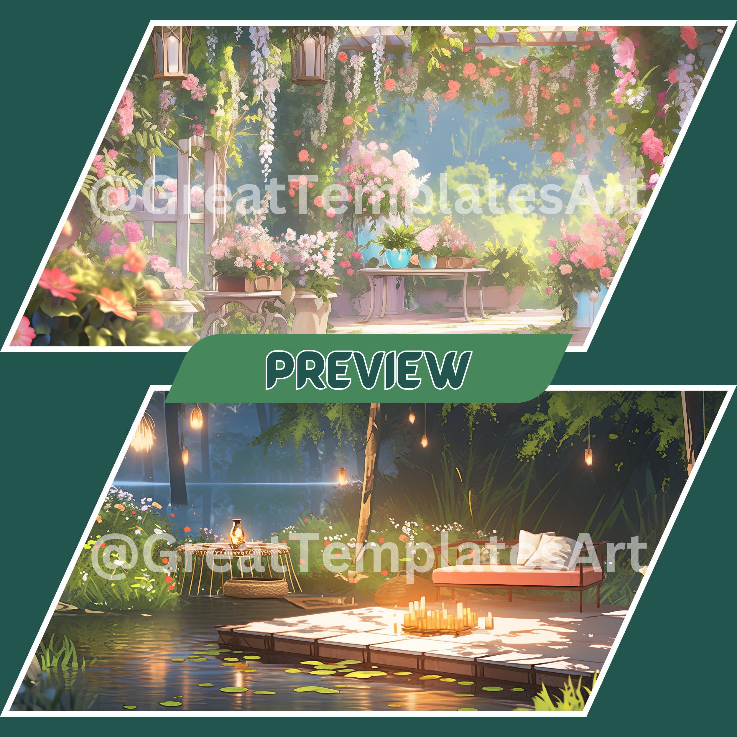 Mid-summer Vtuber Backgrounds, Virtual Backgrounds, Stream Backgrounds ...