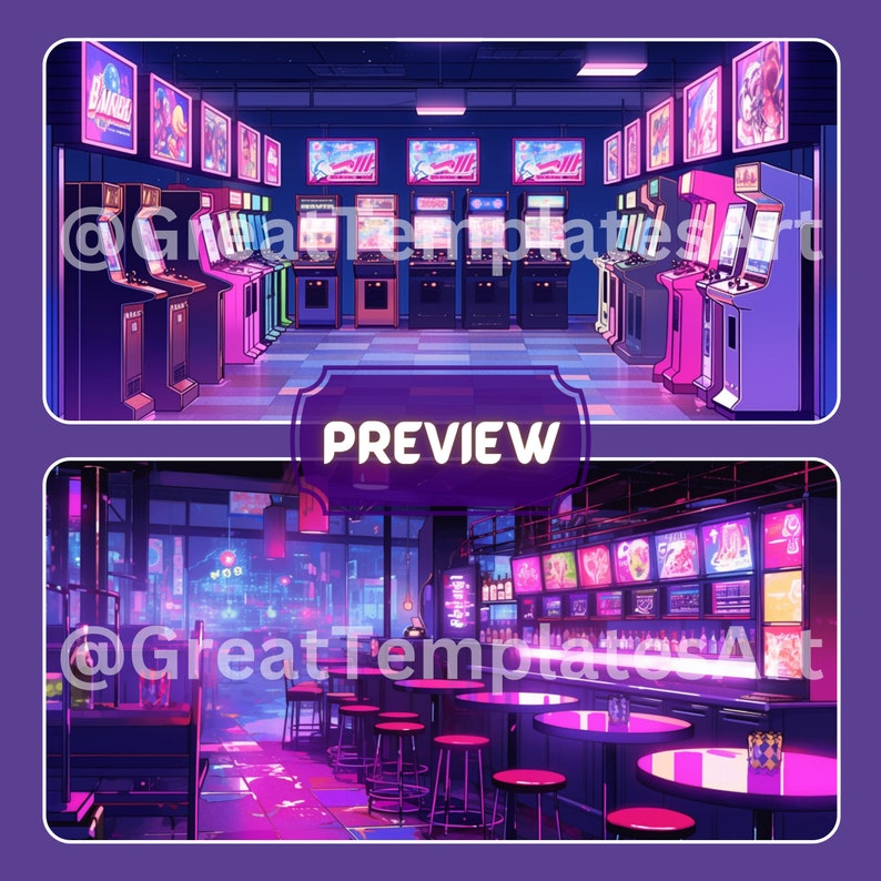 Neon Vtuber Backgrounds Zoom Background Stream Assets Lofi Background Twitch Overlay Asset ...