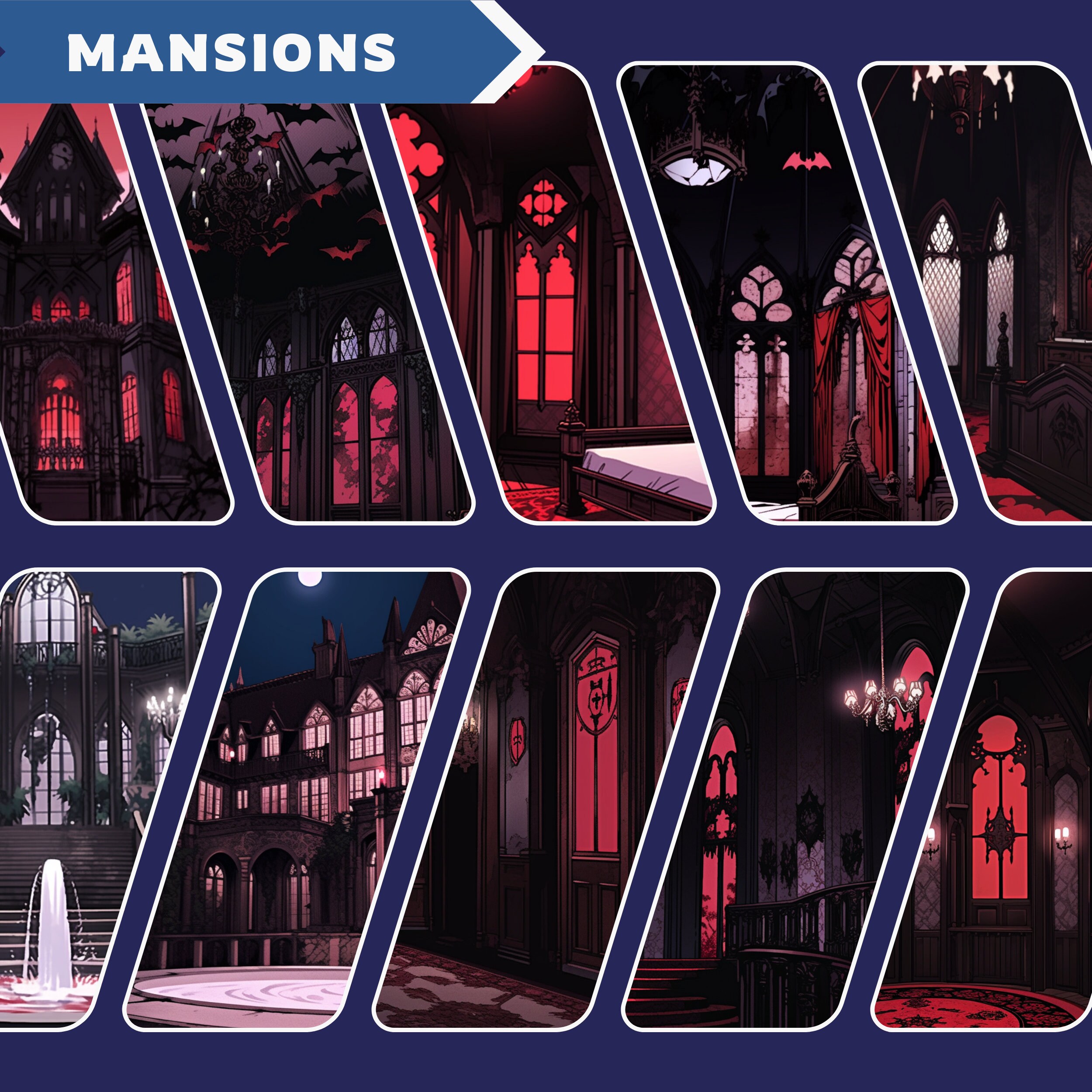 50x Spooky Halloween: Vtuber Backgrounds , Stream Assets for Twitch and ...