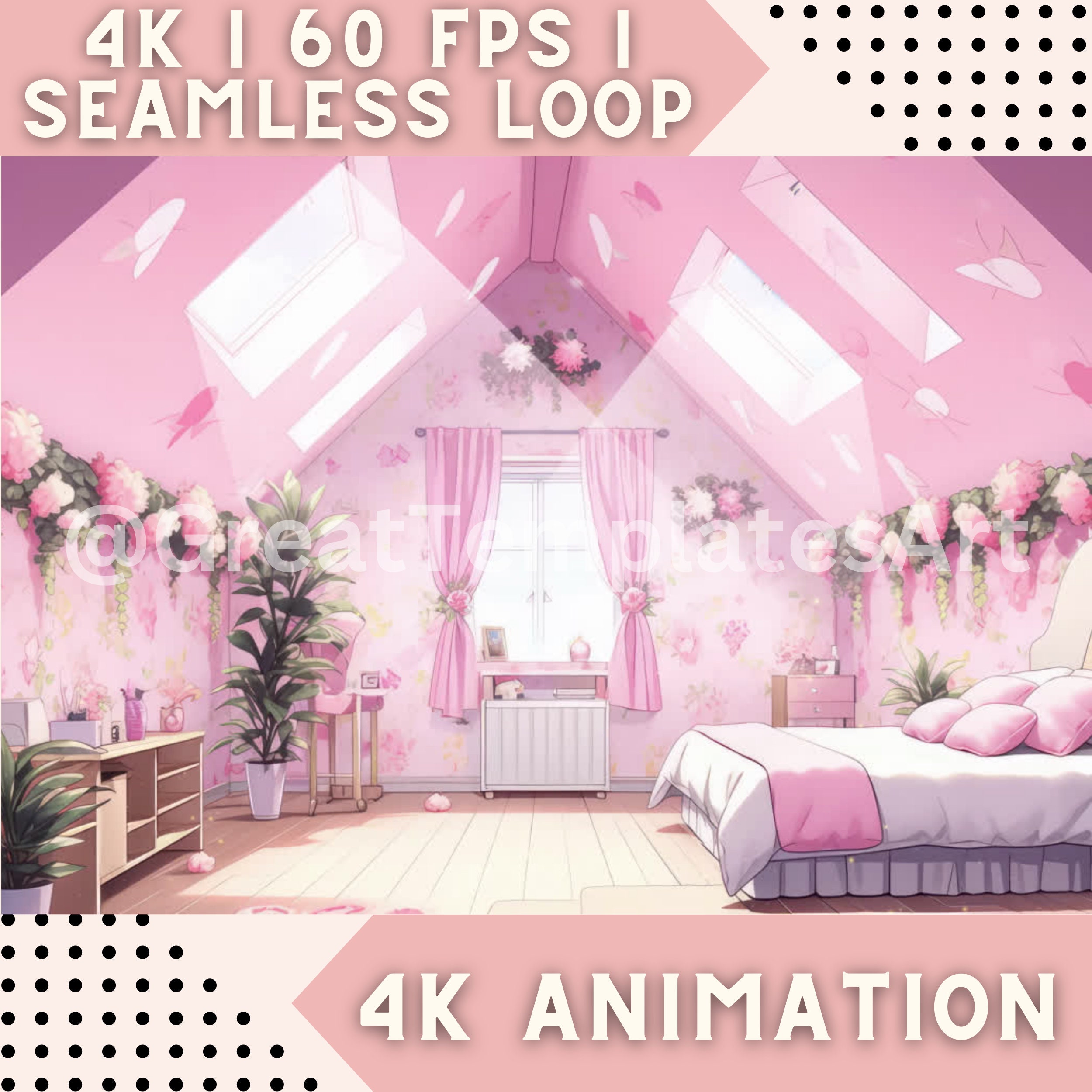Animated Background Lofi Bedroom Twitch Streaming Background - Etsy