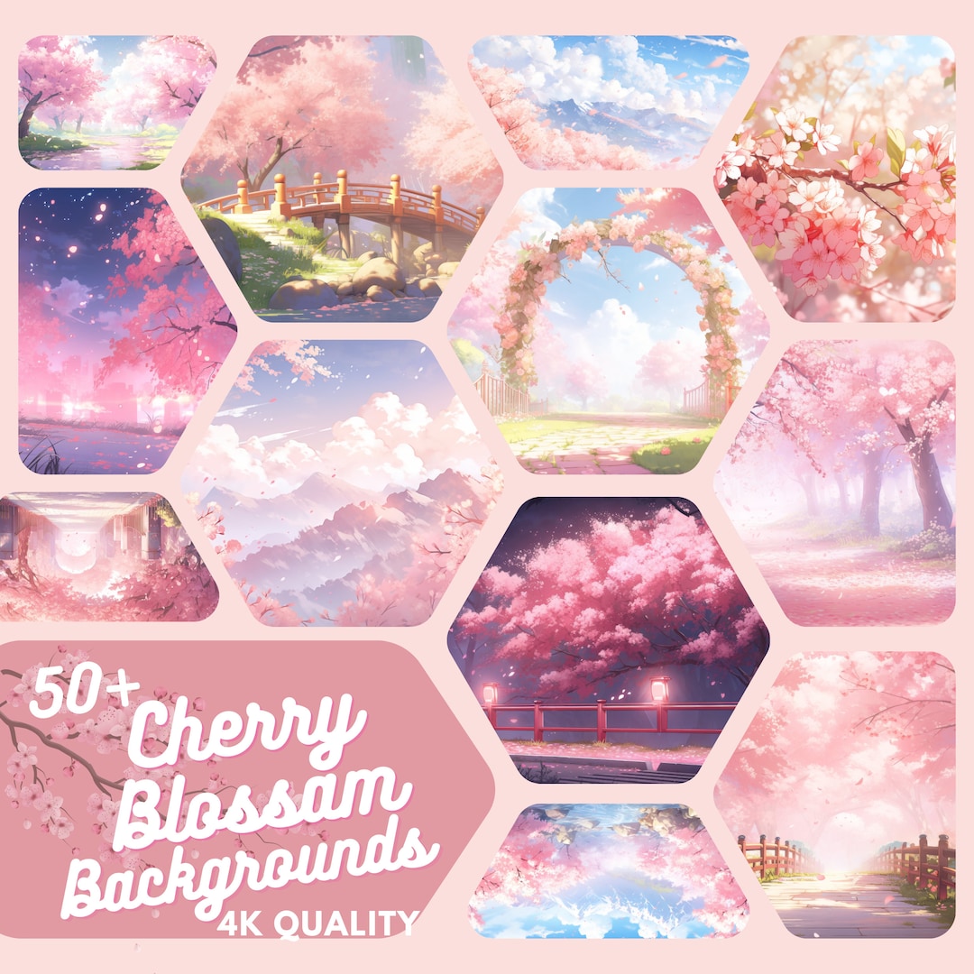 Cherry Blossom Anime Virtual Background Vtuber Background Stream Asset ...