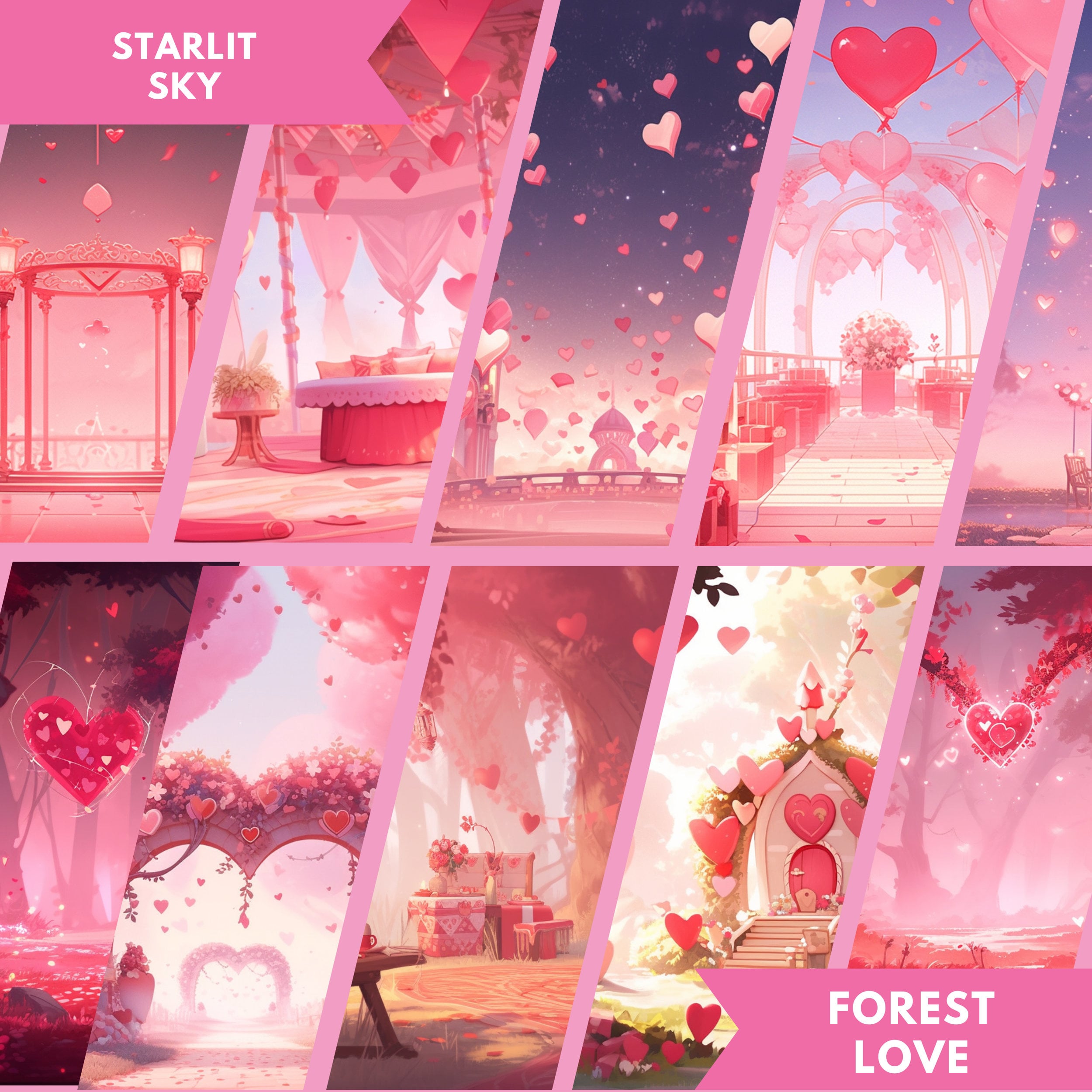 Valentine Day Vtuber Background 100x Virtual Background Stream Asset ...