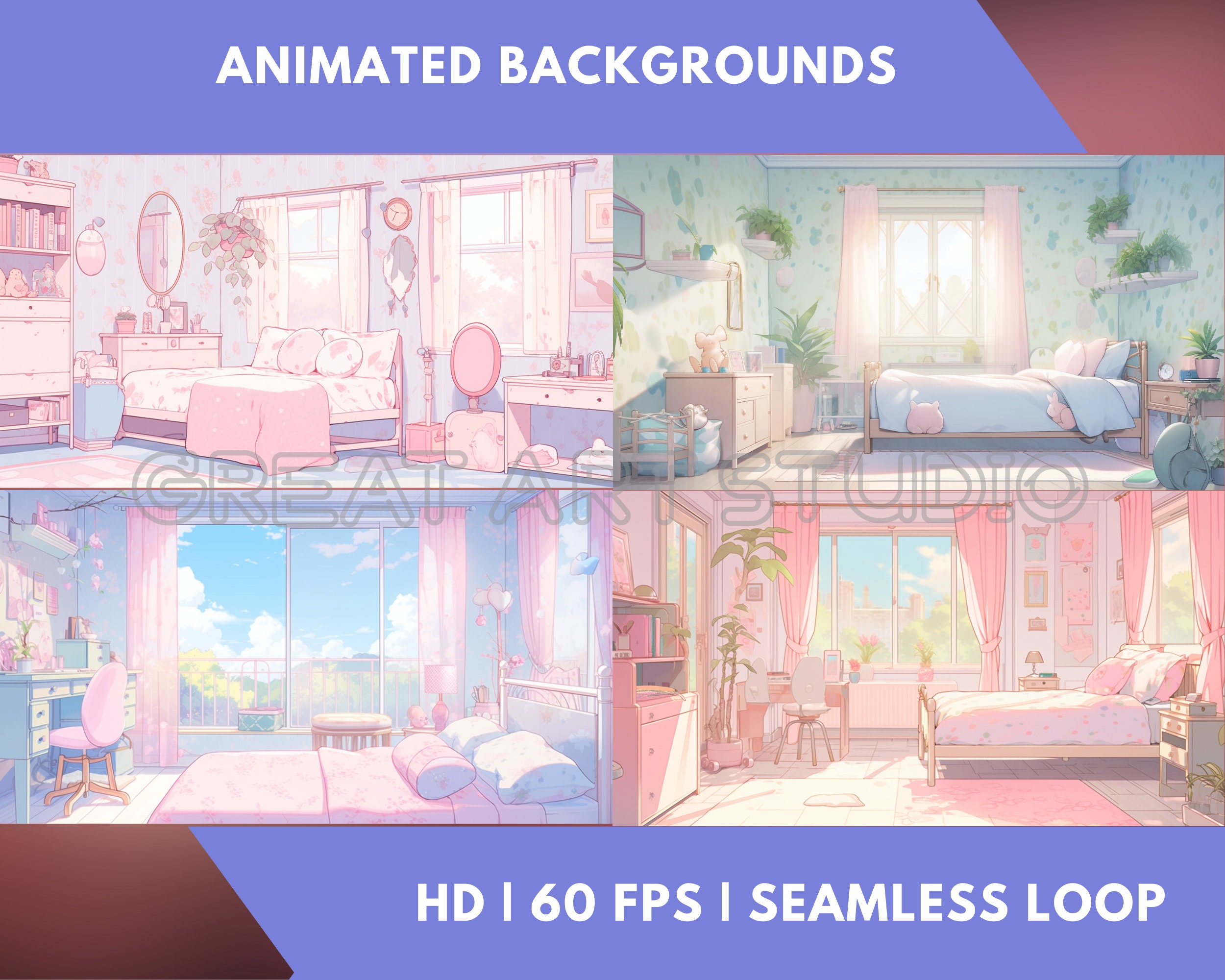 18x Anime Bedroom Animated Backgrounds: Lo-fi Cozy Twitch Stream ...