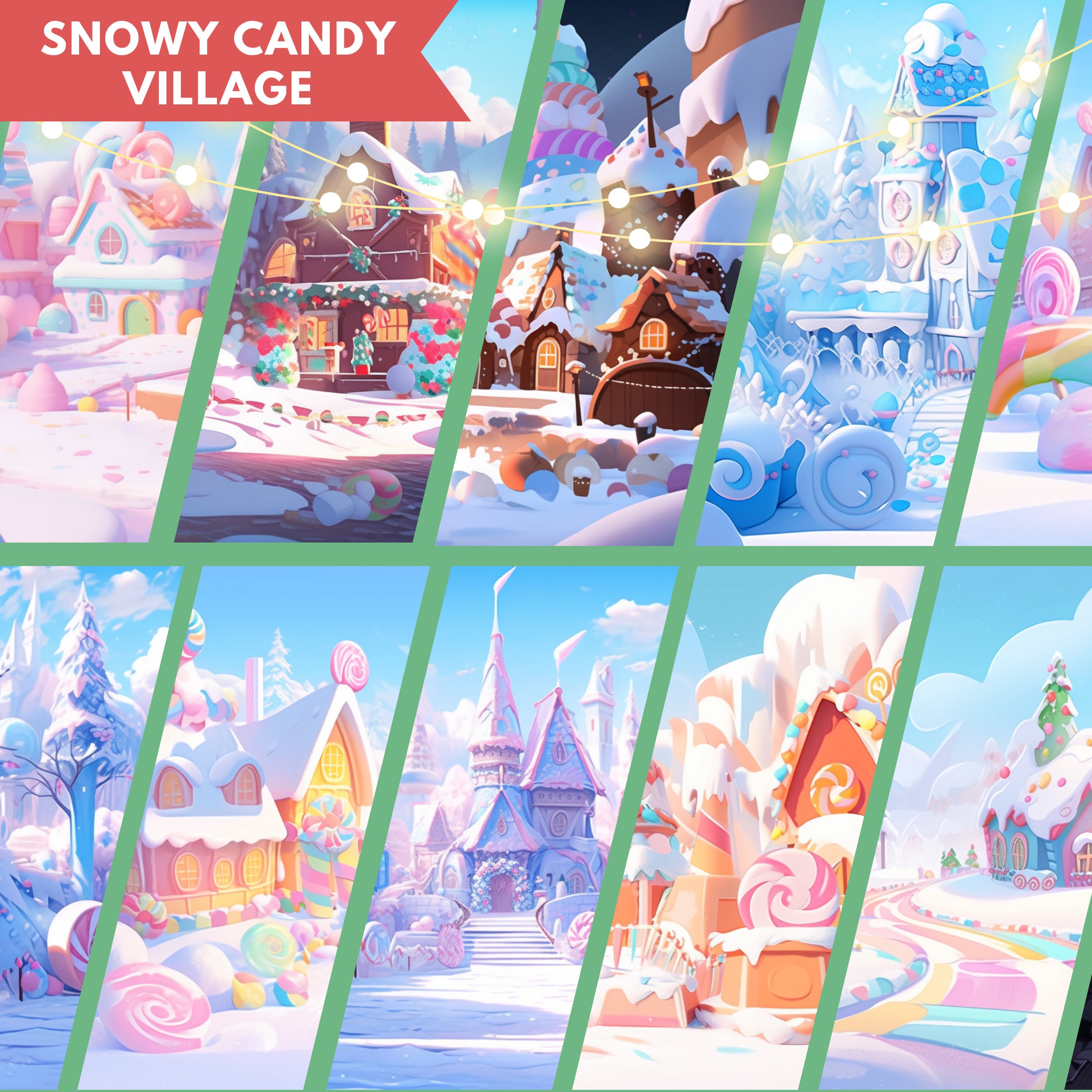Candy Land Vtuber Background 100x Christmas Virtual Background Stream ...