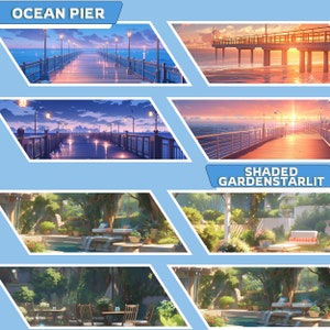 150x Summer Vtuber Backgrounds: Shaded Garden Twitch Stream Assets ...