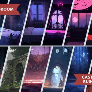 Vampire Halloween Background 60x : Scary Vtuber Background for Twitch ...