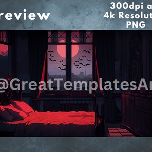 Vampire Halloween Background 60x : Scary Vtuber Background for Twitch ...