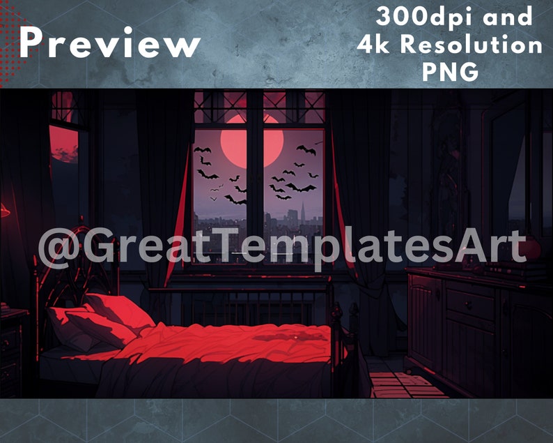 Vampire Halloween Background 60x : Scary Vtuber Background for Twitch ...