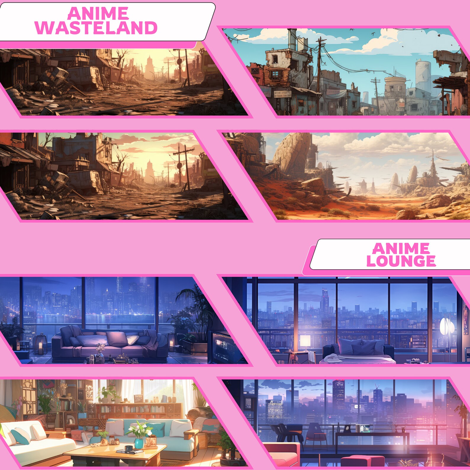 100 Anime Vtuber Backgrounds: Lofi Stream & Zoom Backgrounds (PNG ...