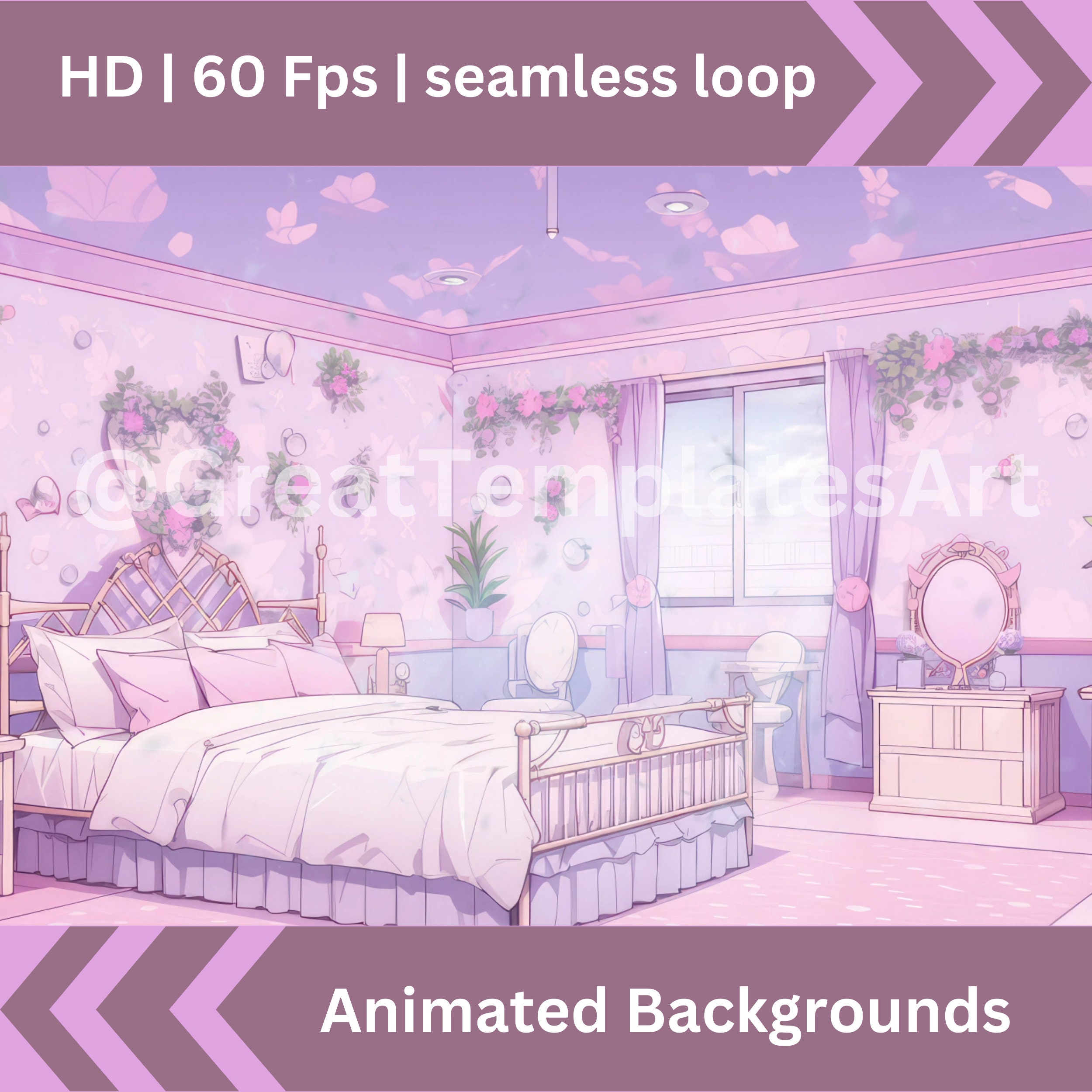 8x Animated Vtuber Background Animated Lofi Anime Pastel Vtuber Bundle ...