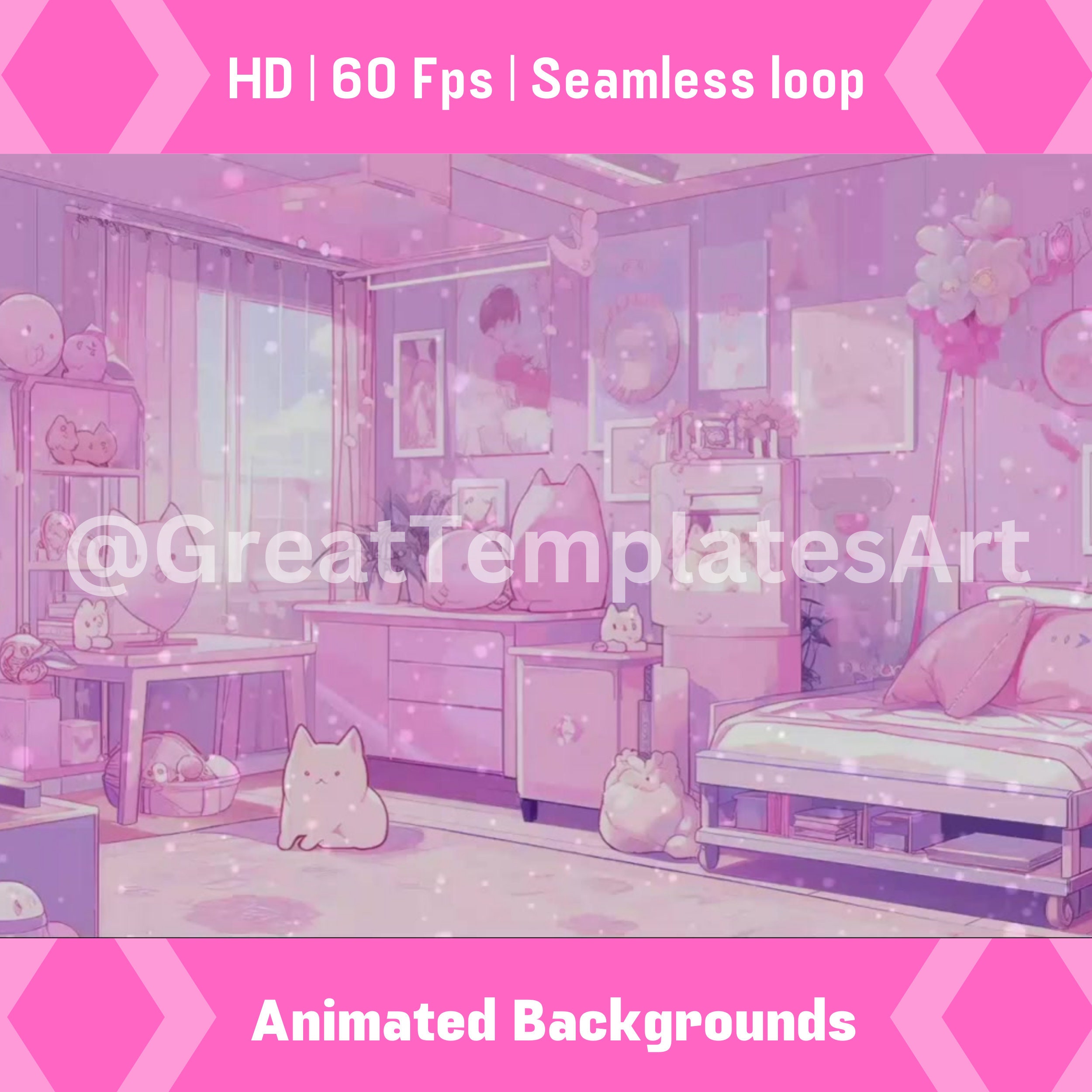 Lofi Anime Animated Backgrounds: Cozy Bedroom & Balcony Loops (digital ...