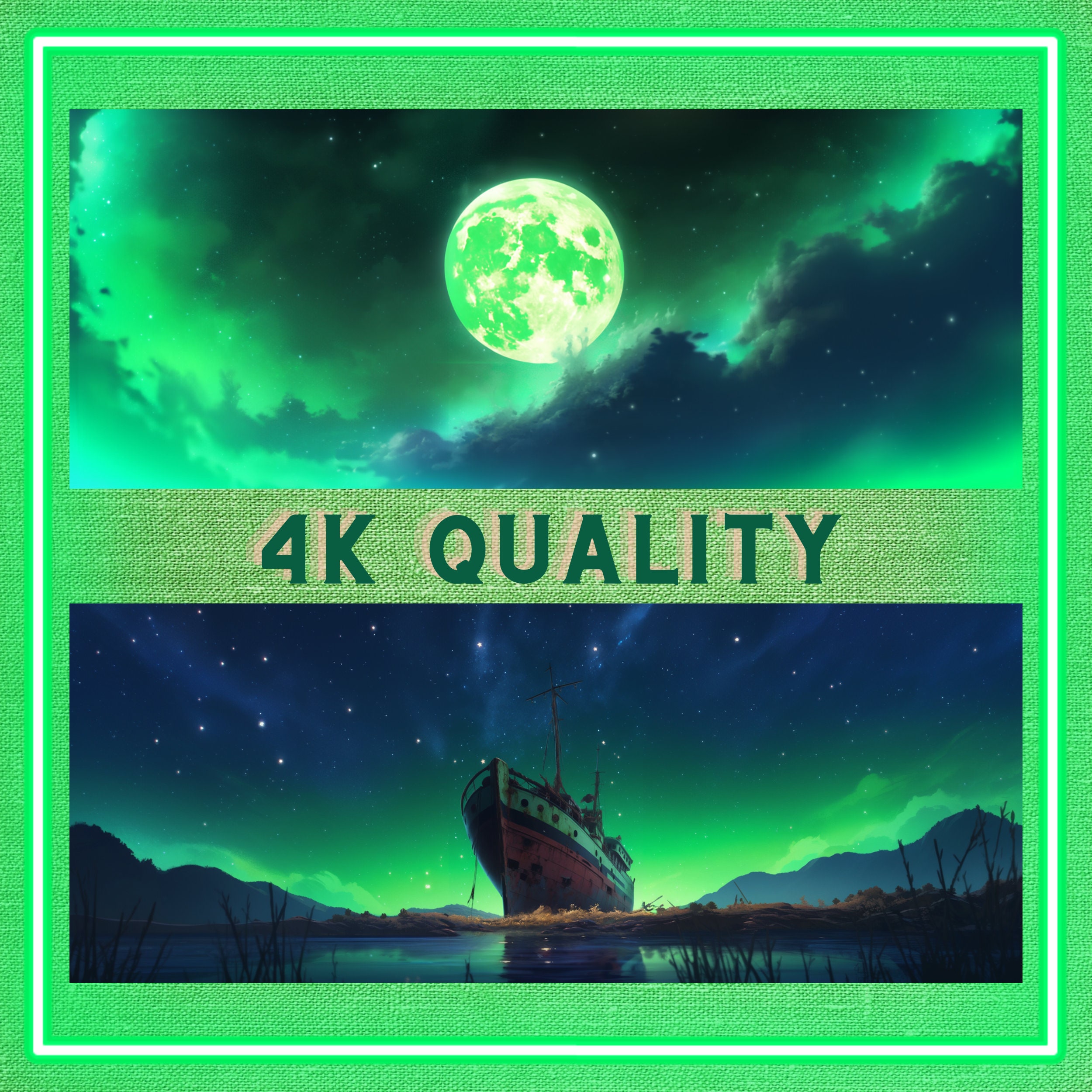 30x Twitch Green Banner Cozy Twitch Background Cozy Twitch Banner Cozy ...