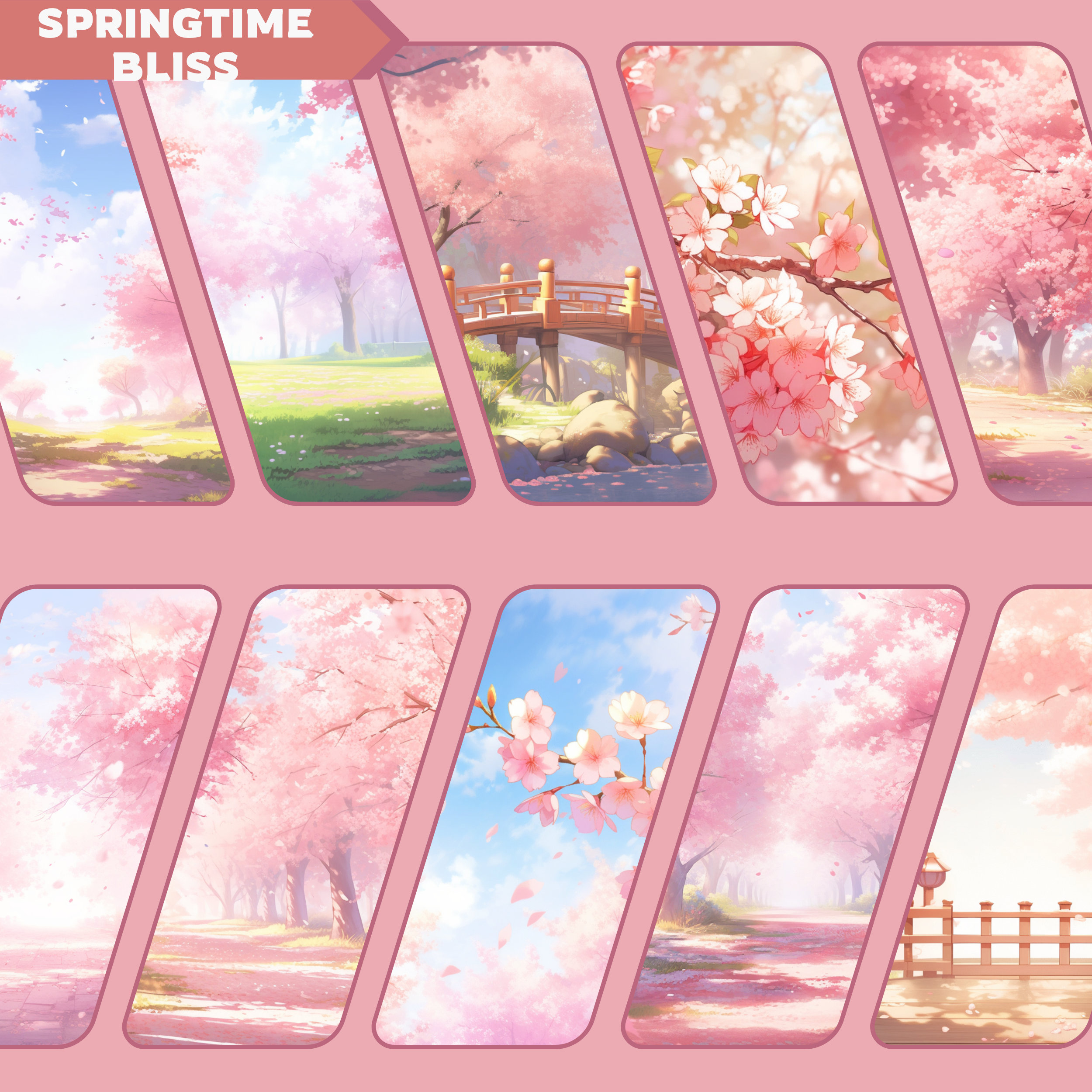 Cherry Blossom Anime Virtual Background, Vtuber Backgrounds, Stream ...