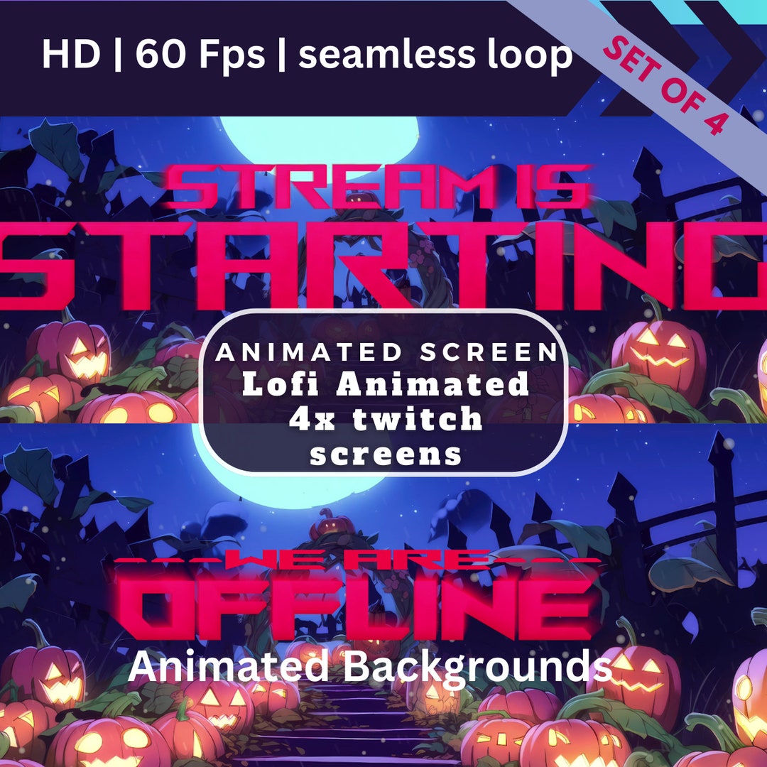 Horror Animated Twitch Screens: Halloween Pumpkin Theme (set of 4) (MP4 ...