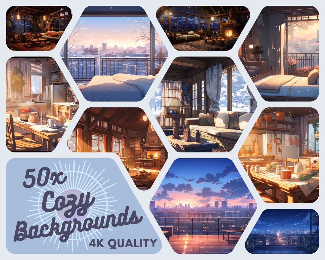 50x Cozy Lofi Vtuber Backgrounds: Stream Assets (PNG Digital Download ...