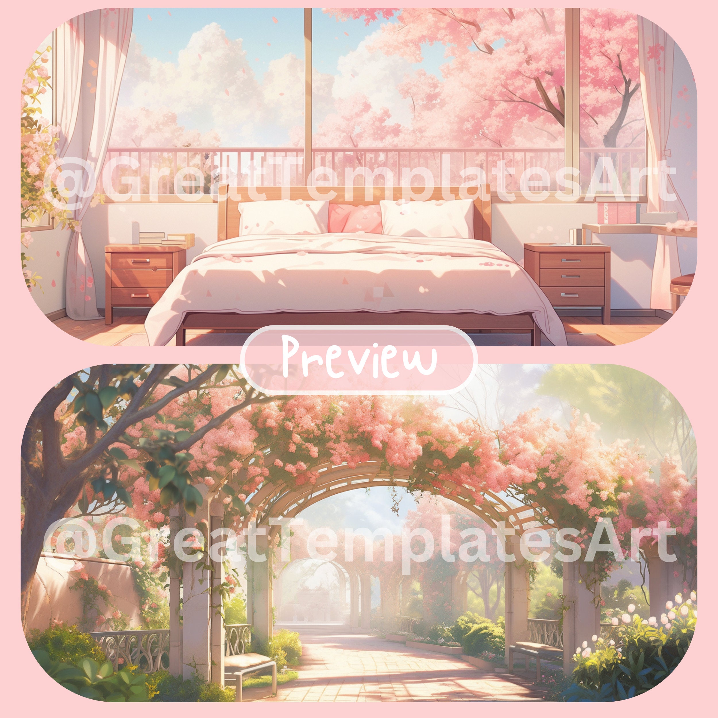 Spring Season Background 100x Virtual Background Stream Asset Lofi ...