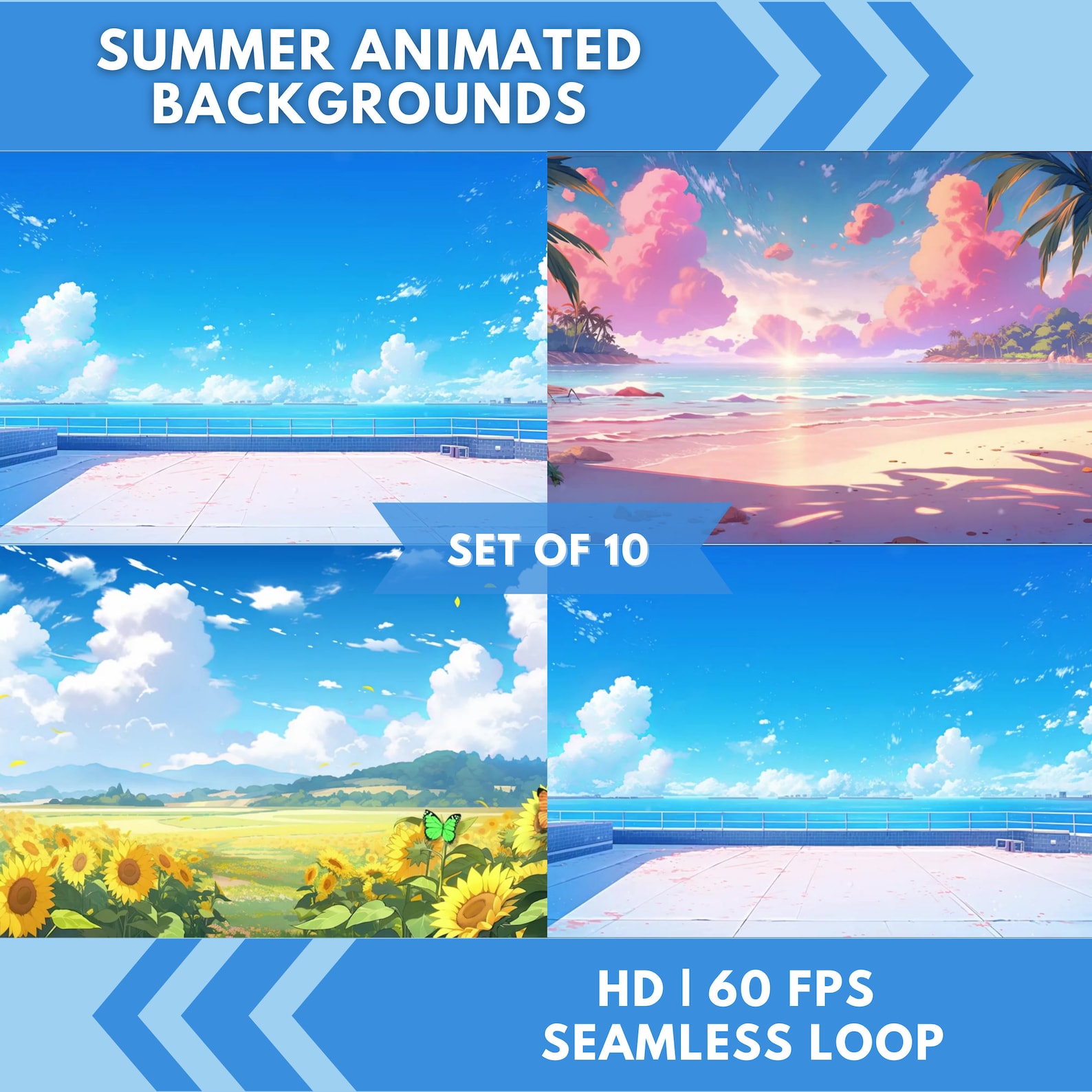 Vtuber Summer Mega Pack, Twitch Assets, Vtuber Backgrounds, Virtual ...