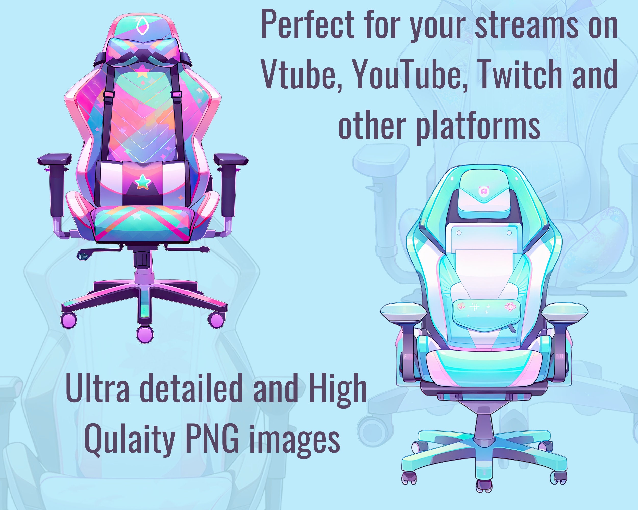 20x Vtuber Stream Package Vtuber Background Vtuber Gaming Chair ...