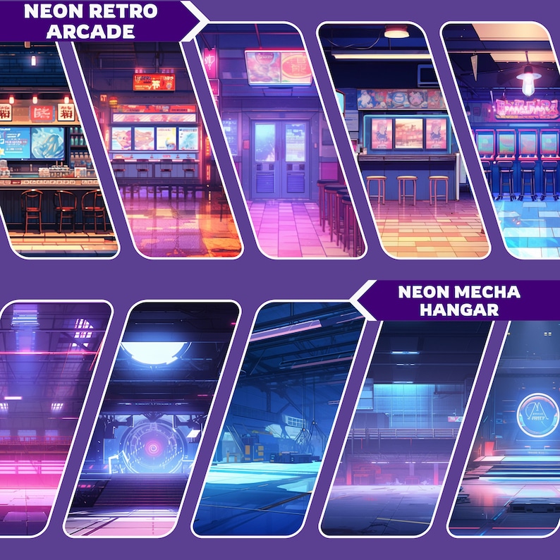 Neon Vtuber Backgrounds Zoom Background Stream Assets Lofi Background Twitch Overlay Asset ...