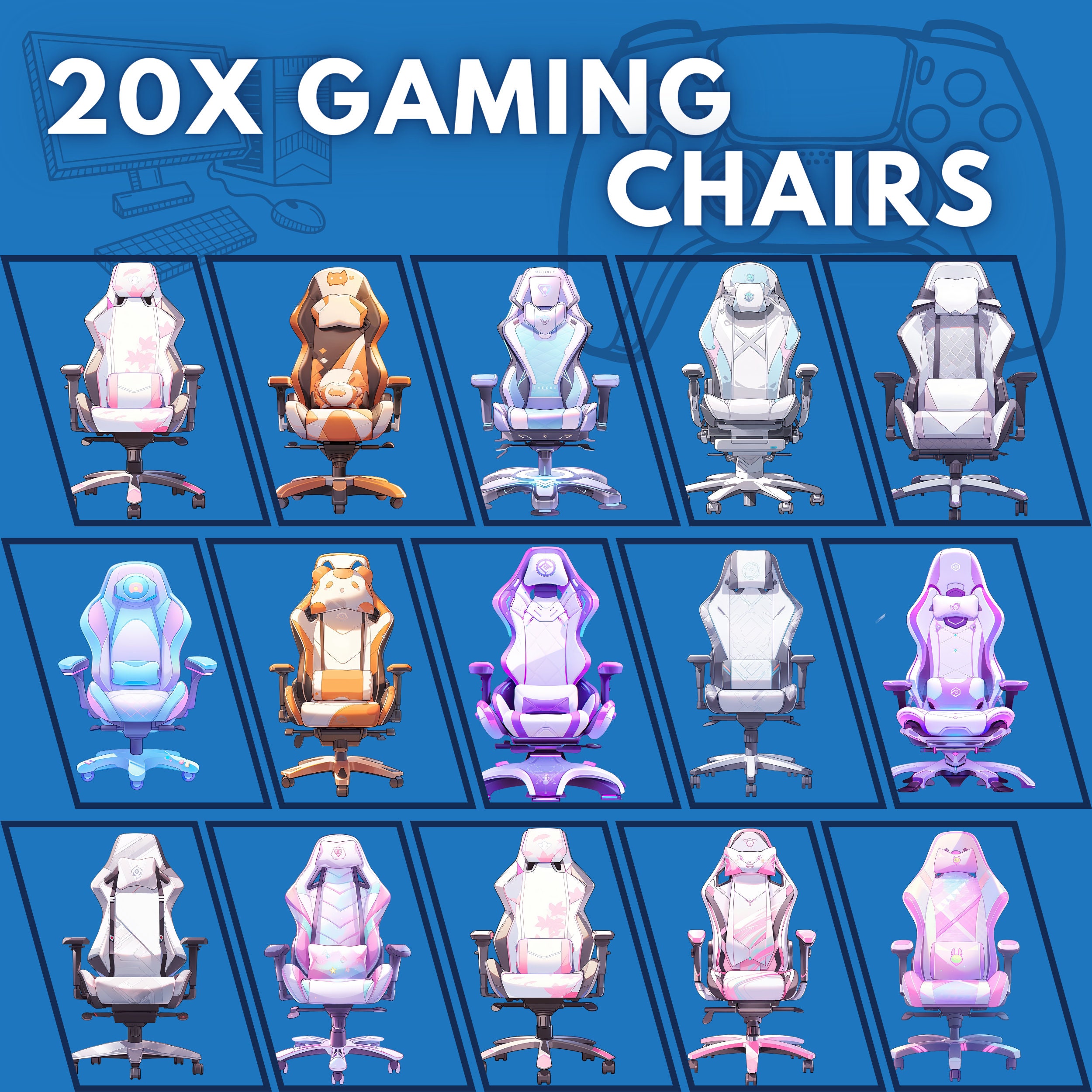 Vtuber Stream Package, Vtuber Background, Vtuber Gaming Chair, Anime ...