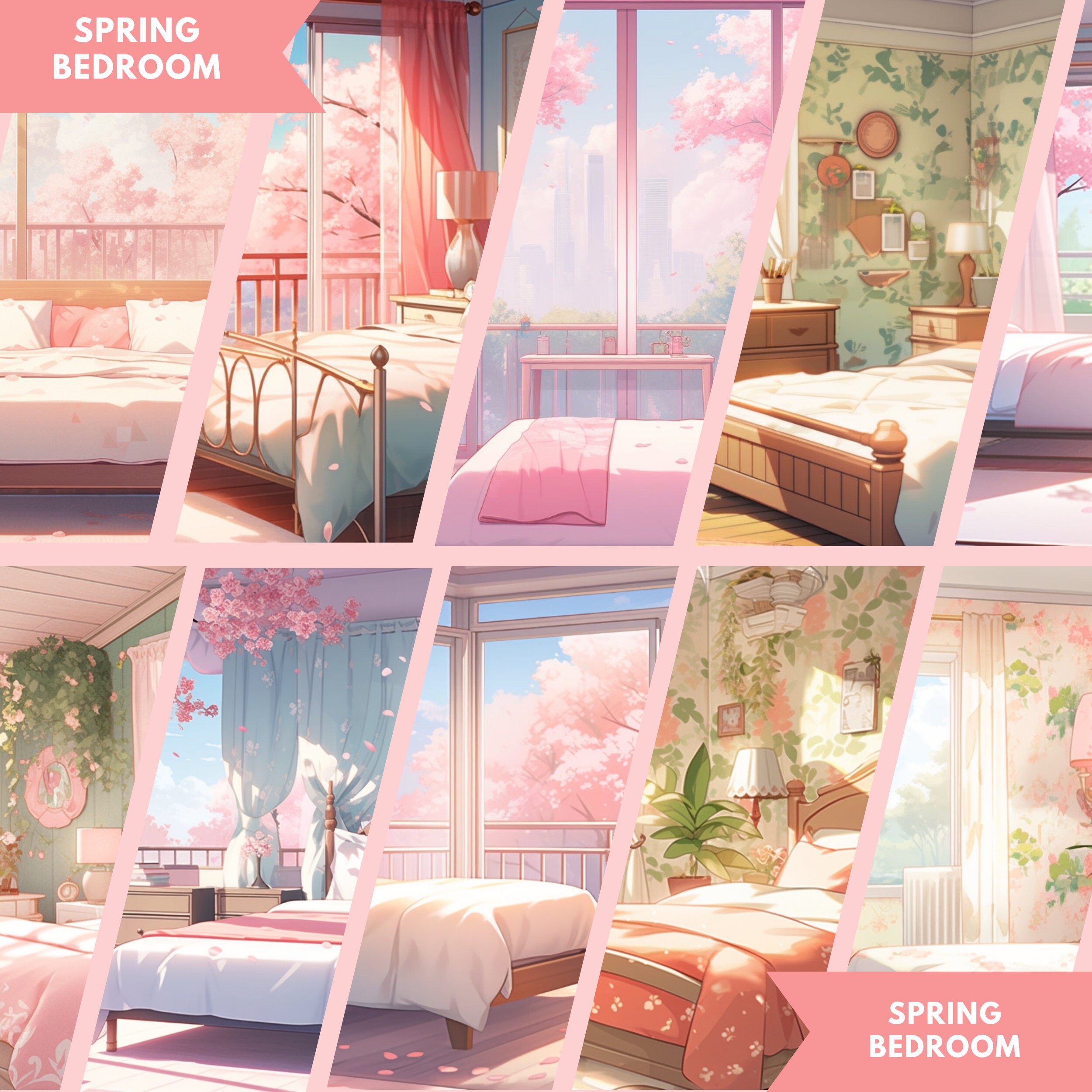 Spring Season Background 100x Virtual Background Stream Asset Lofi ...