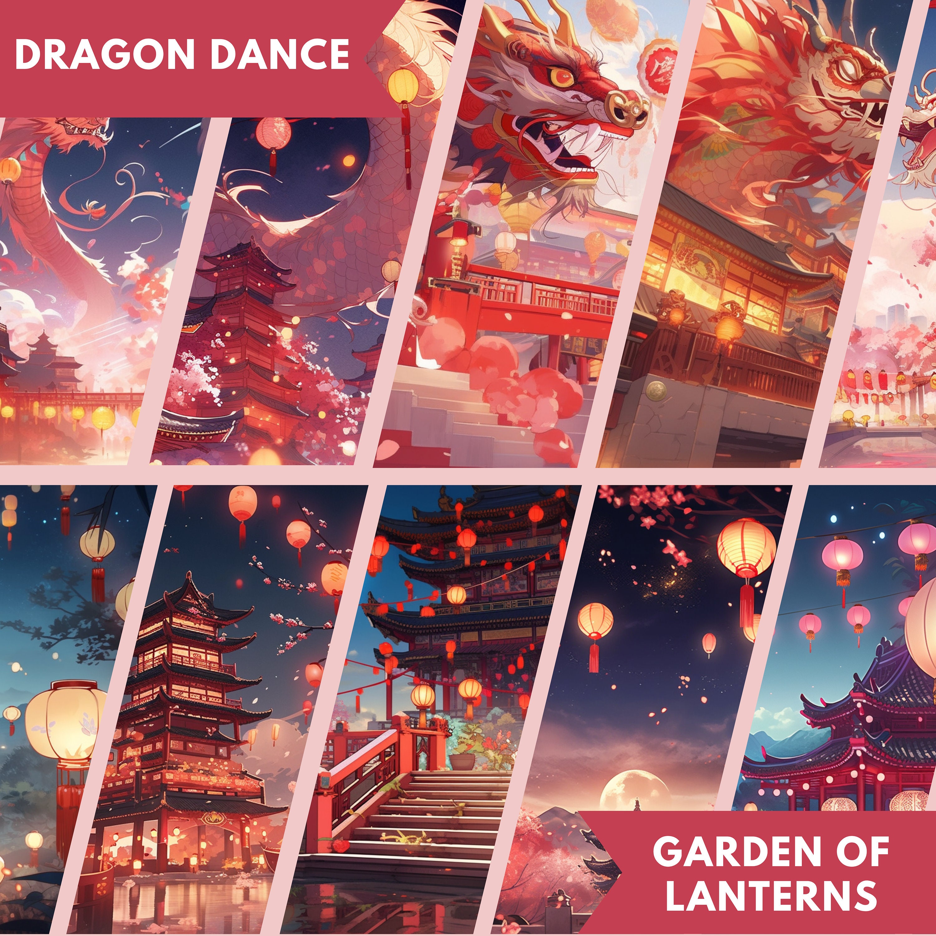 Mega Pack 200x Lunar Year Vtuber Stream Backgrounds Package Twitch ...