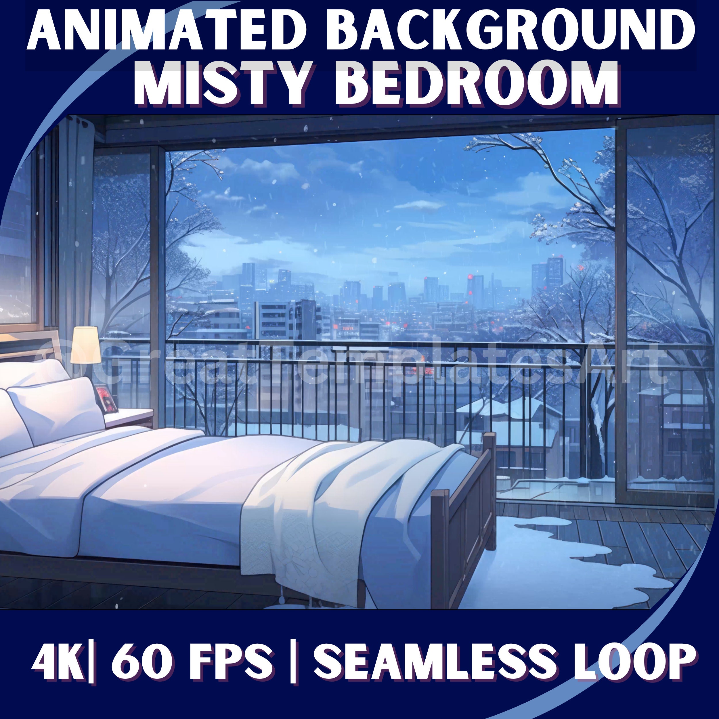 Animated Background Misty Bedroom Twitch Streaming Background - Etsy