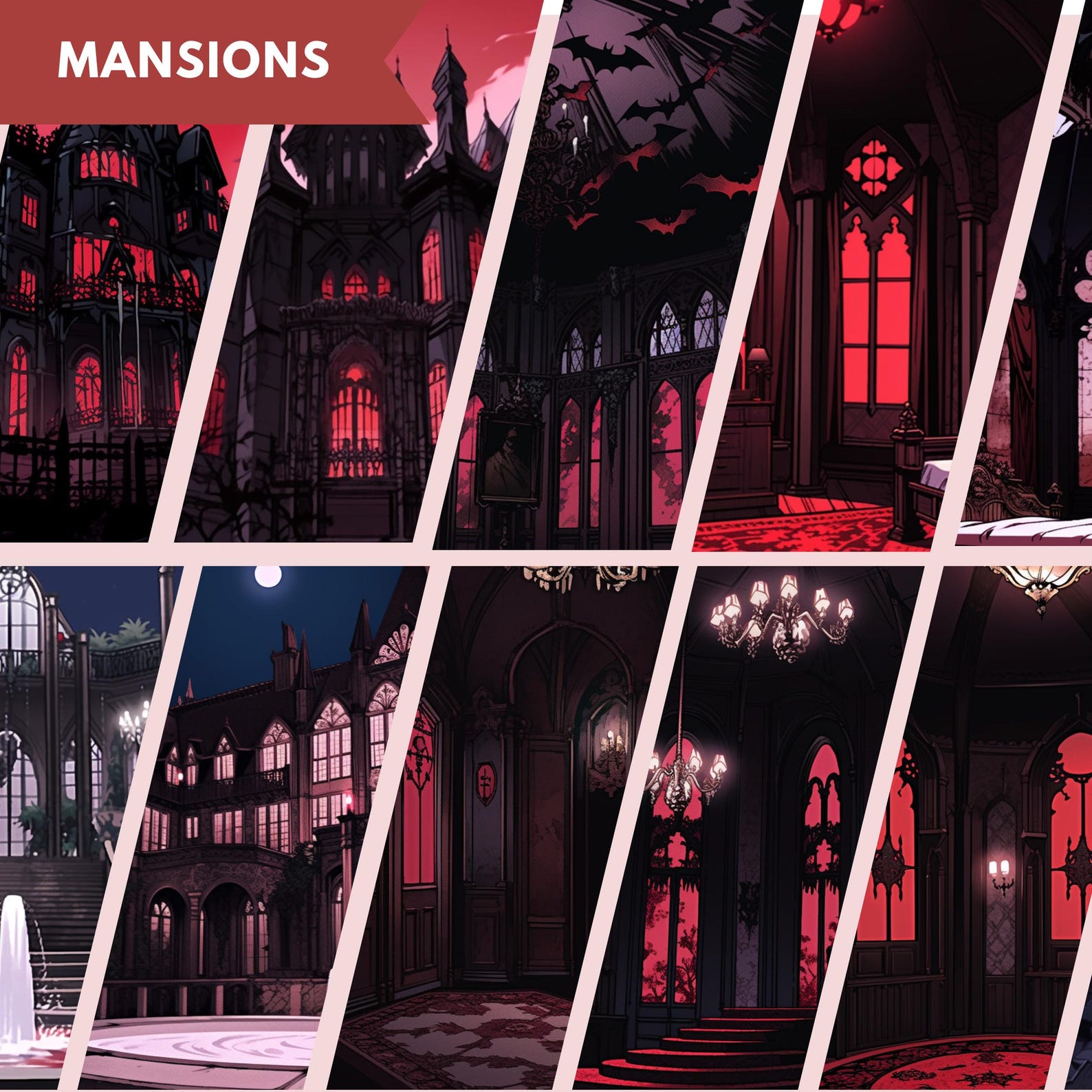 Spooky Halloween Vtuber Stream Package: 50+ Backgrounds, Animated ...