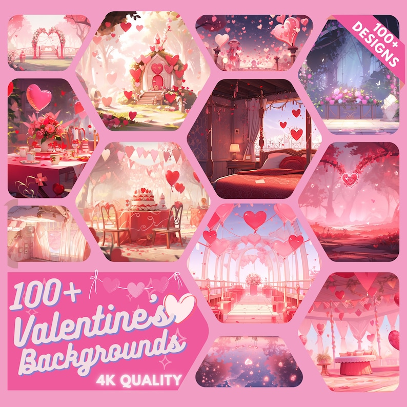 Valentine Day Vtuber Background 100x Virtual Background Stream Asset ...