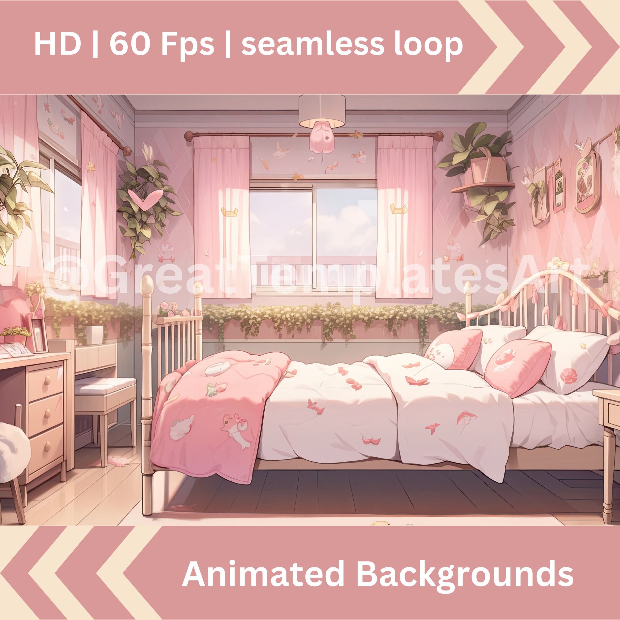 8x Animated Vtuber Background Animated Lofi Anime Pastel Vtuber Bundle ...