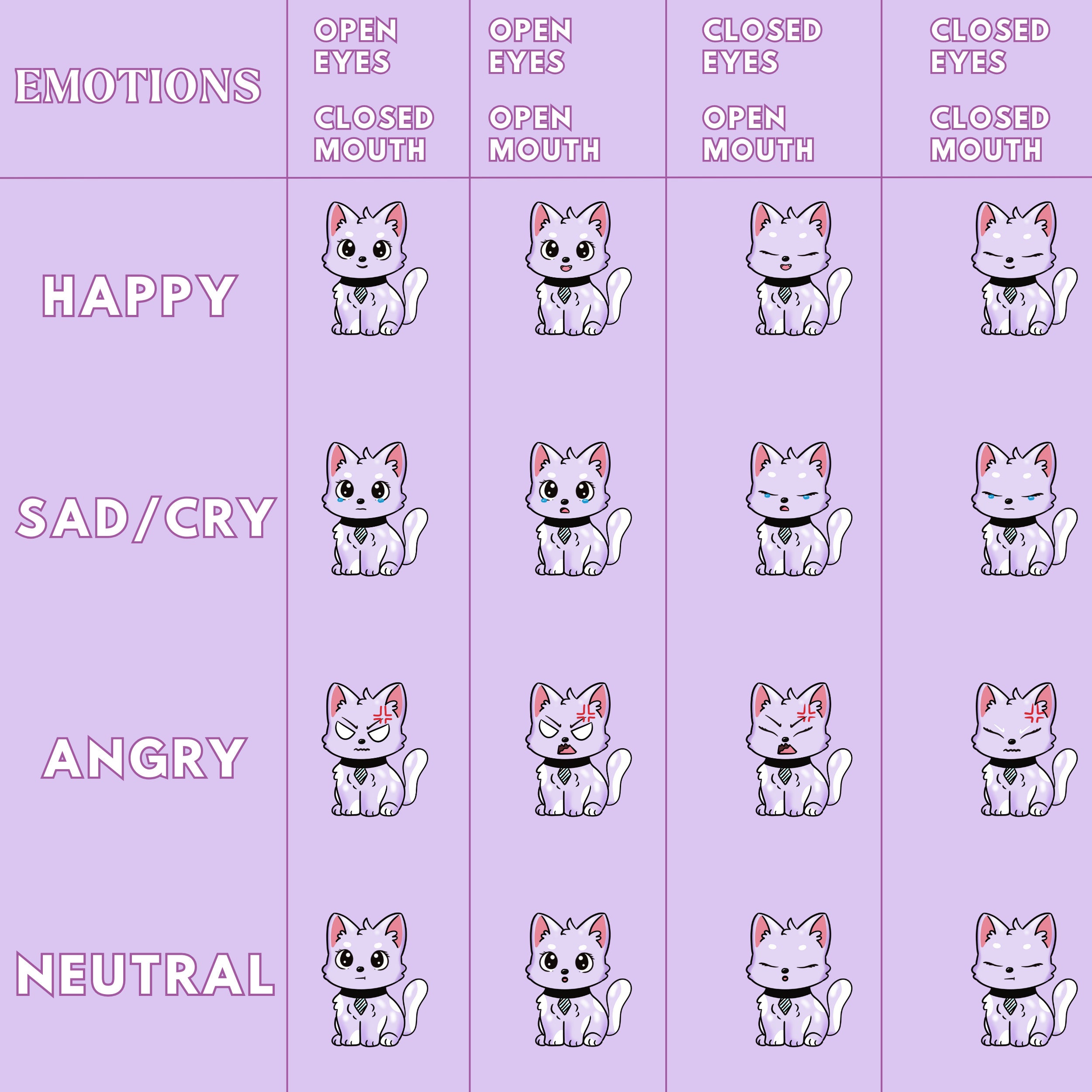 Pngtuber Cute Violet Vtuber Pet Cat Twitch Stream Decoration Vtuber ...