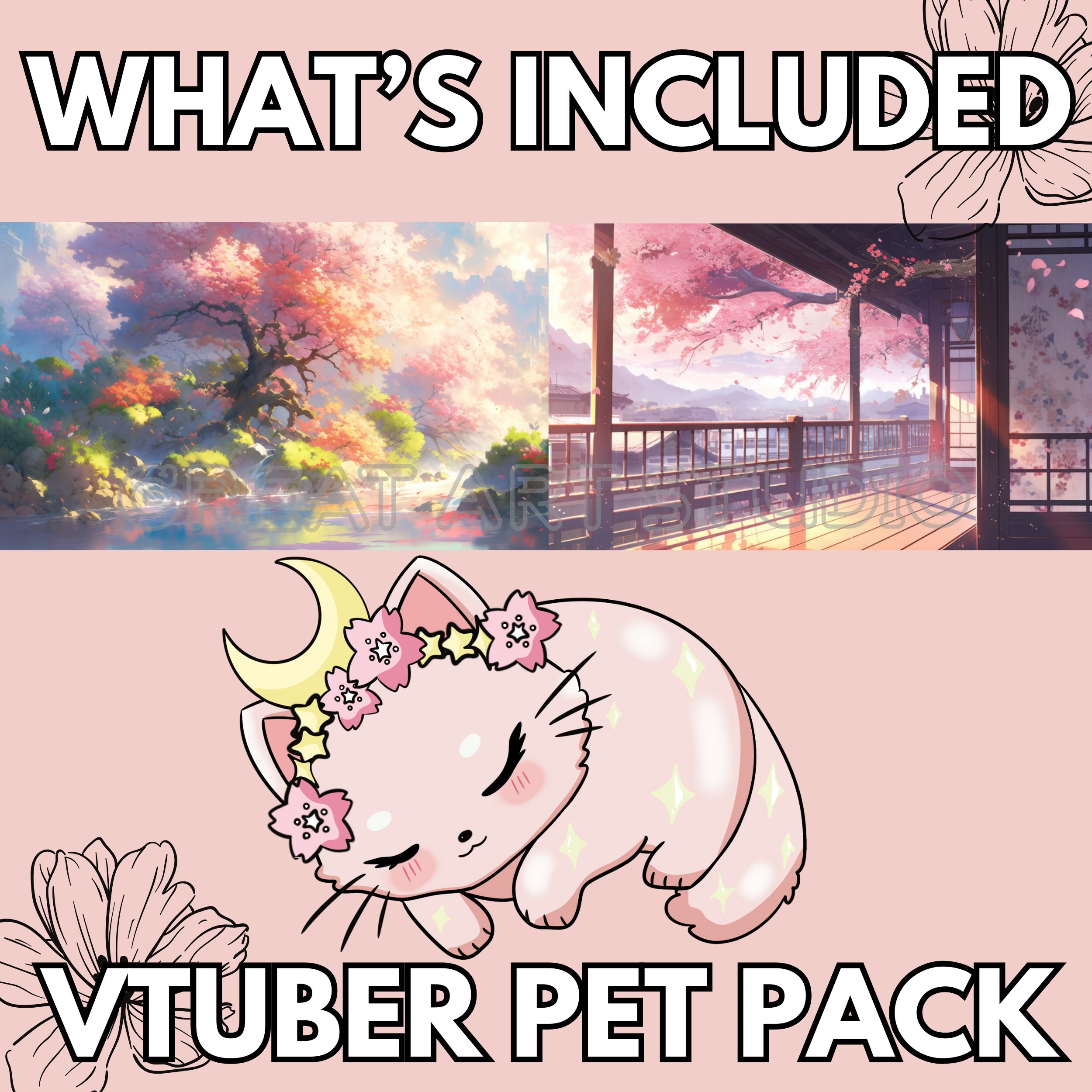 Animated Vtuber Cute Pet Cat Twitch Stream Decoration Vtuber Assets ...