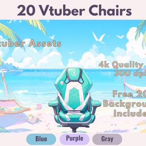 20 Vtuber Gaming Chair Stream Package: Pink-themed Assets (digital ...