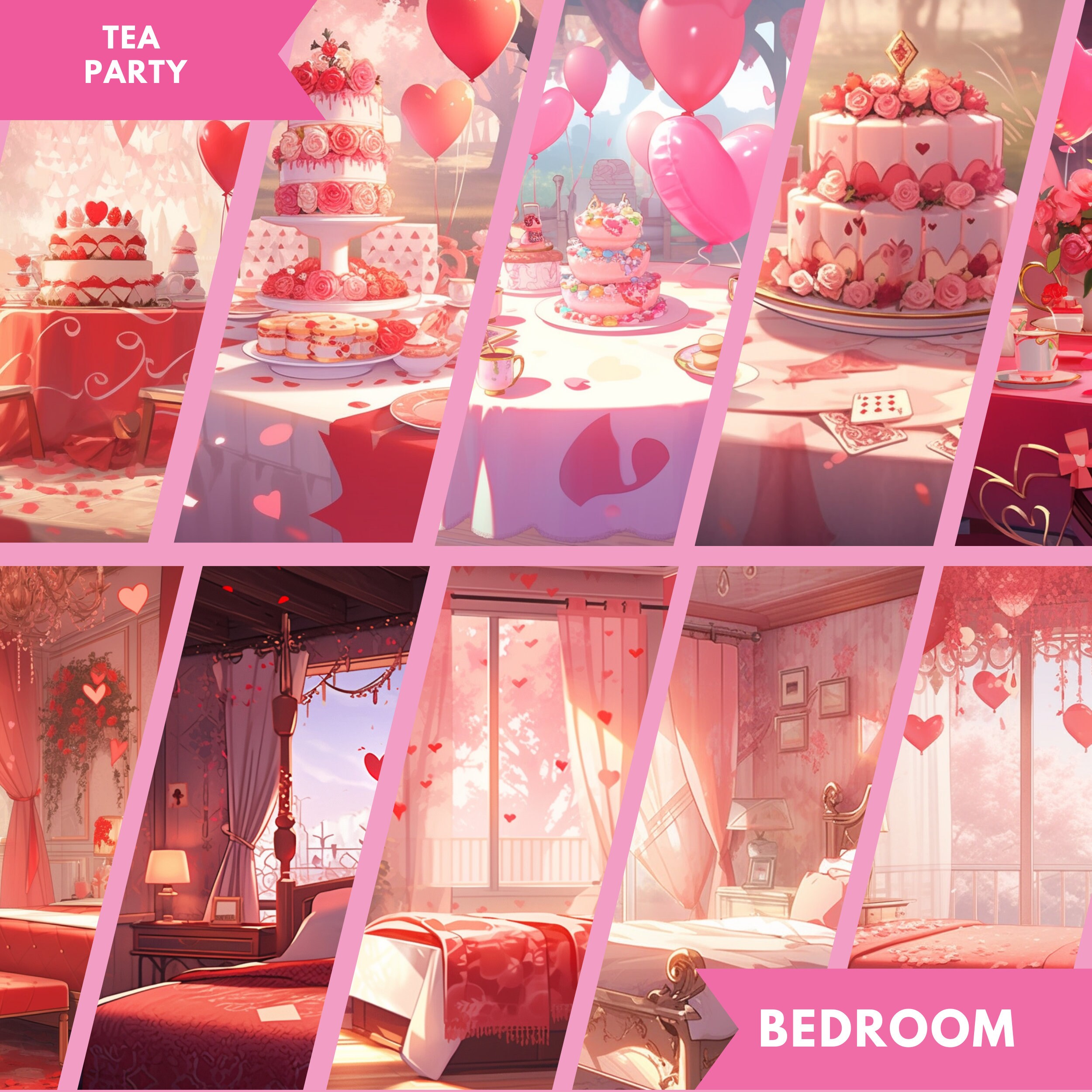 Valentine Day Vtuber Background 100x Virtual Background Stream Asset ...