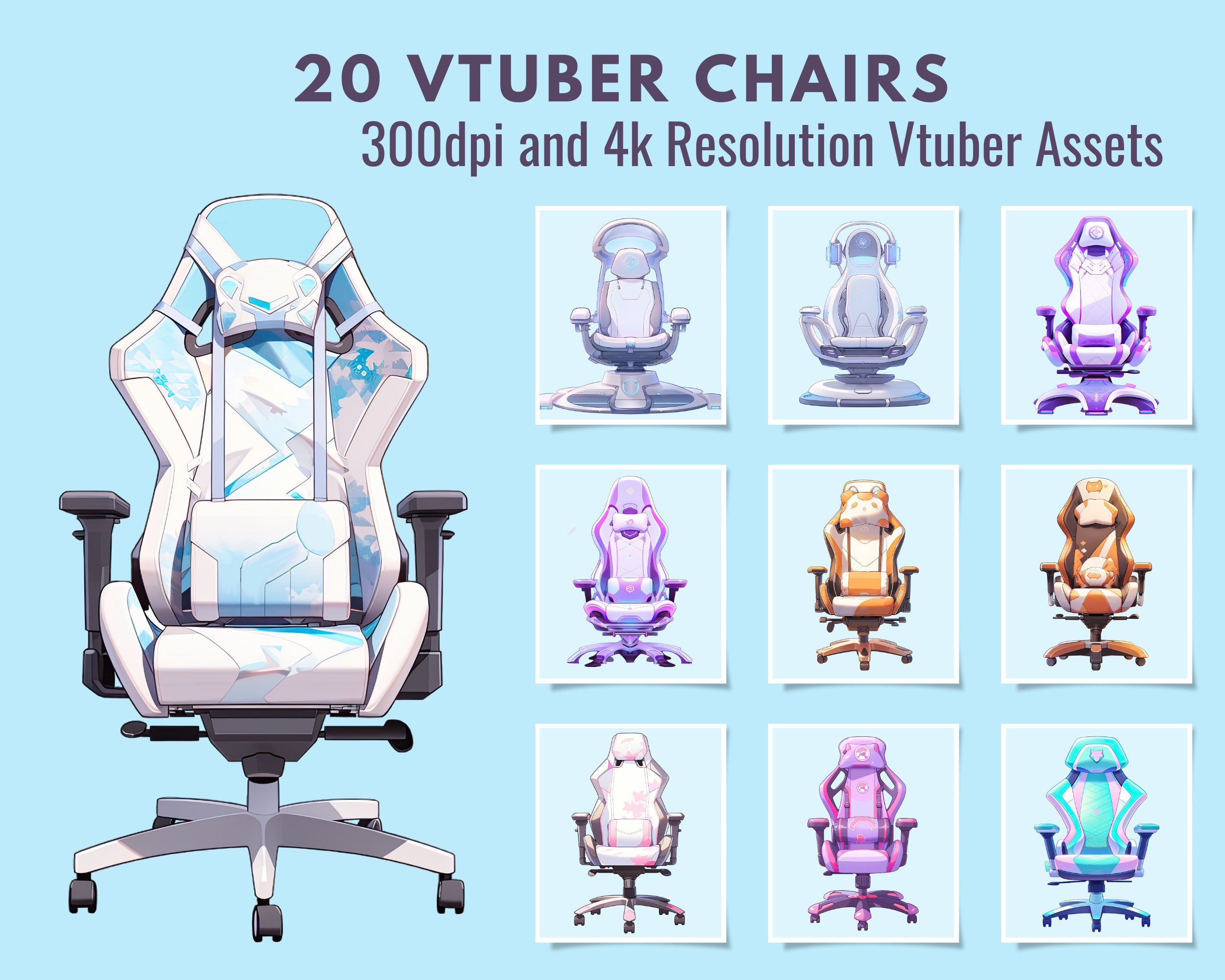 20x Vtuber Stream Package Vtuber Background Vtuber Gaming Chair ...