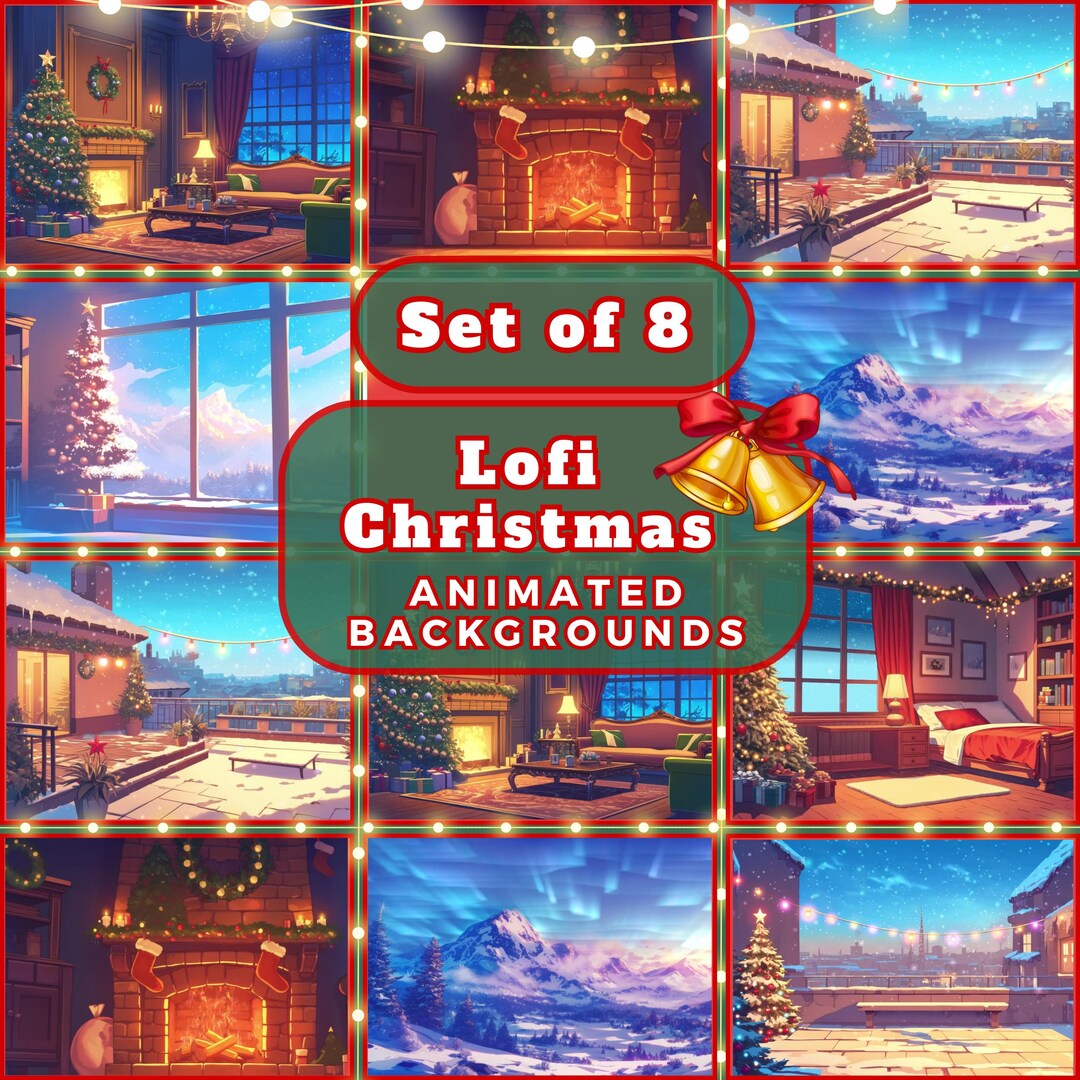 8x Christmas Animated Background Christmas Background Loop Animation ...