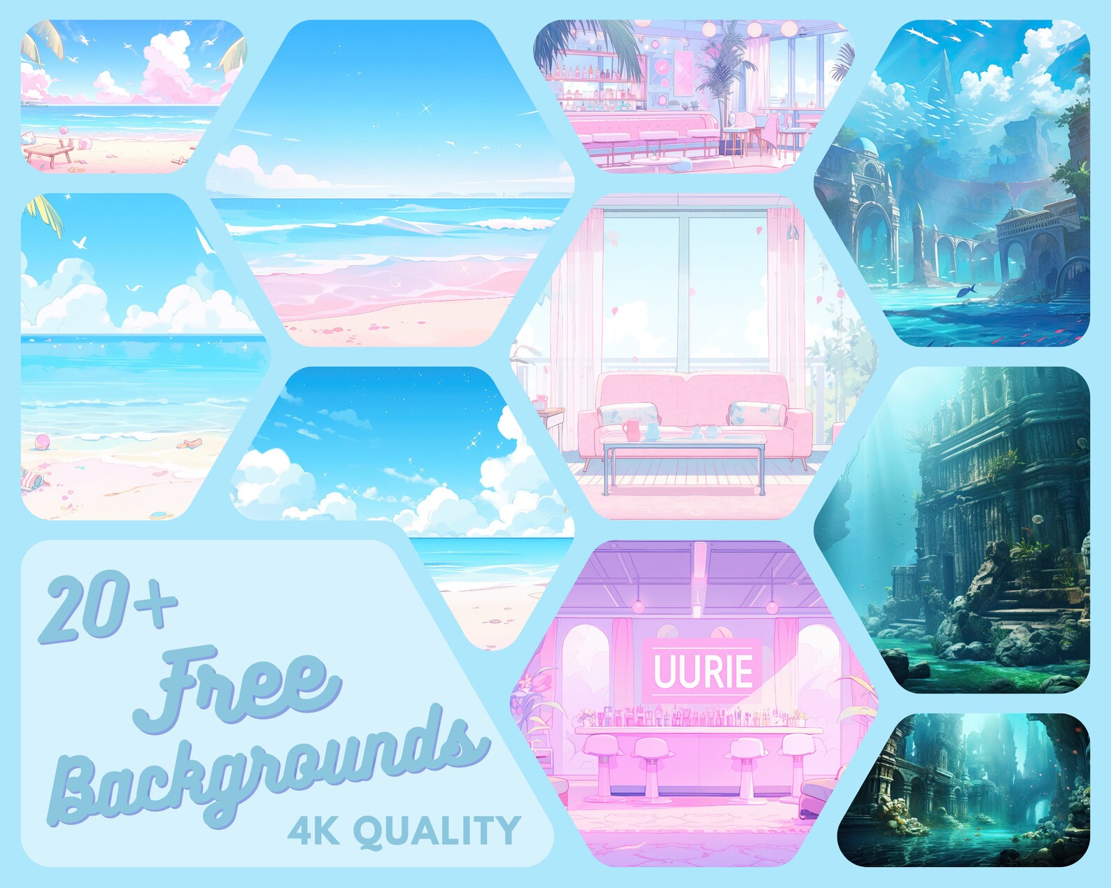 20x Vtuber Stream Package Vtuber Background Vtuber Gaming Chair ...