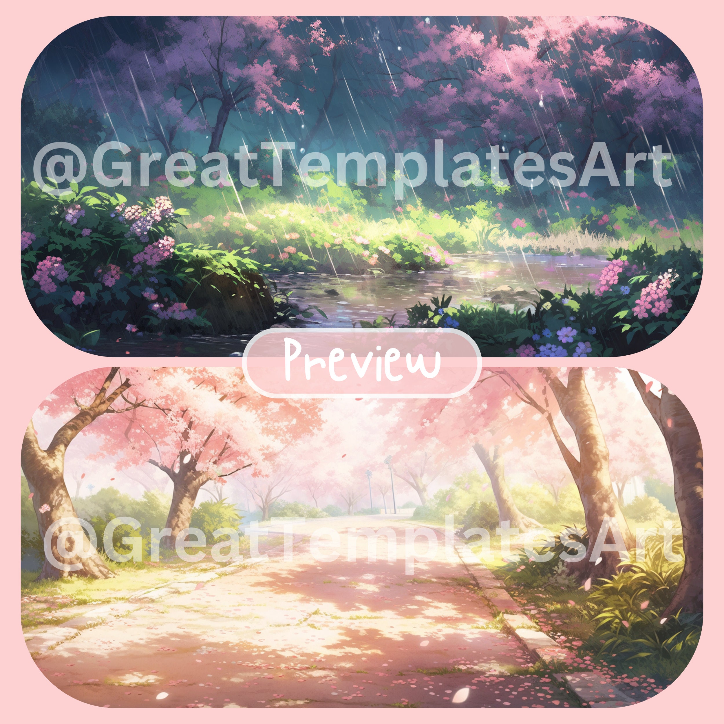 Spring Season Background 100x Virtual Background Stream Asset Lofi ...