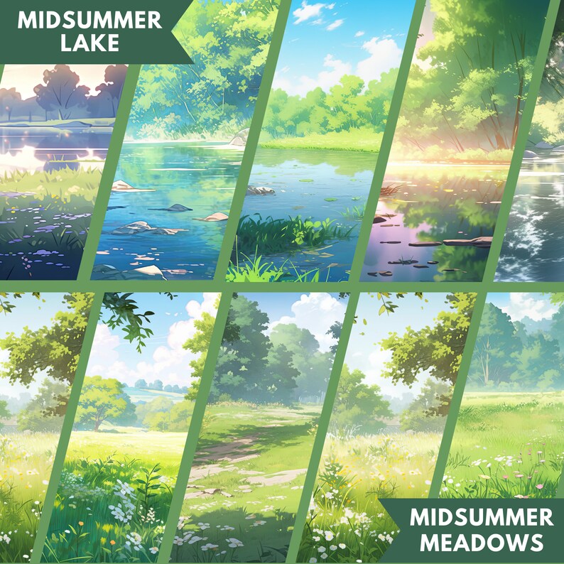 Mega Pack 200x Mid Summer Backgrounds Vtuber Stream Package Twitch ...