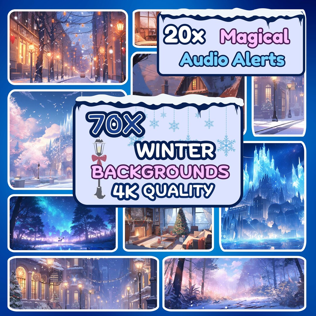 Winter Twitch Backgrounds – 4K Stream Overlay, Sound Alerts (digital ...