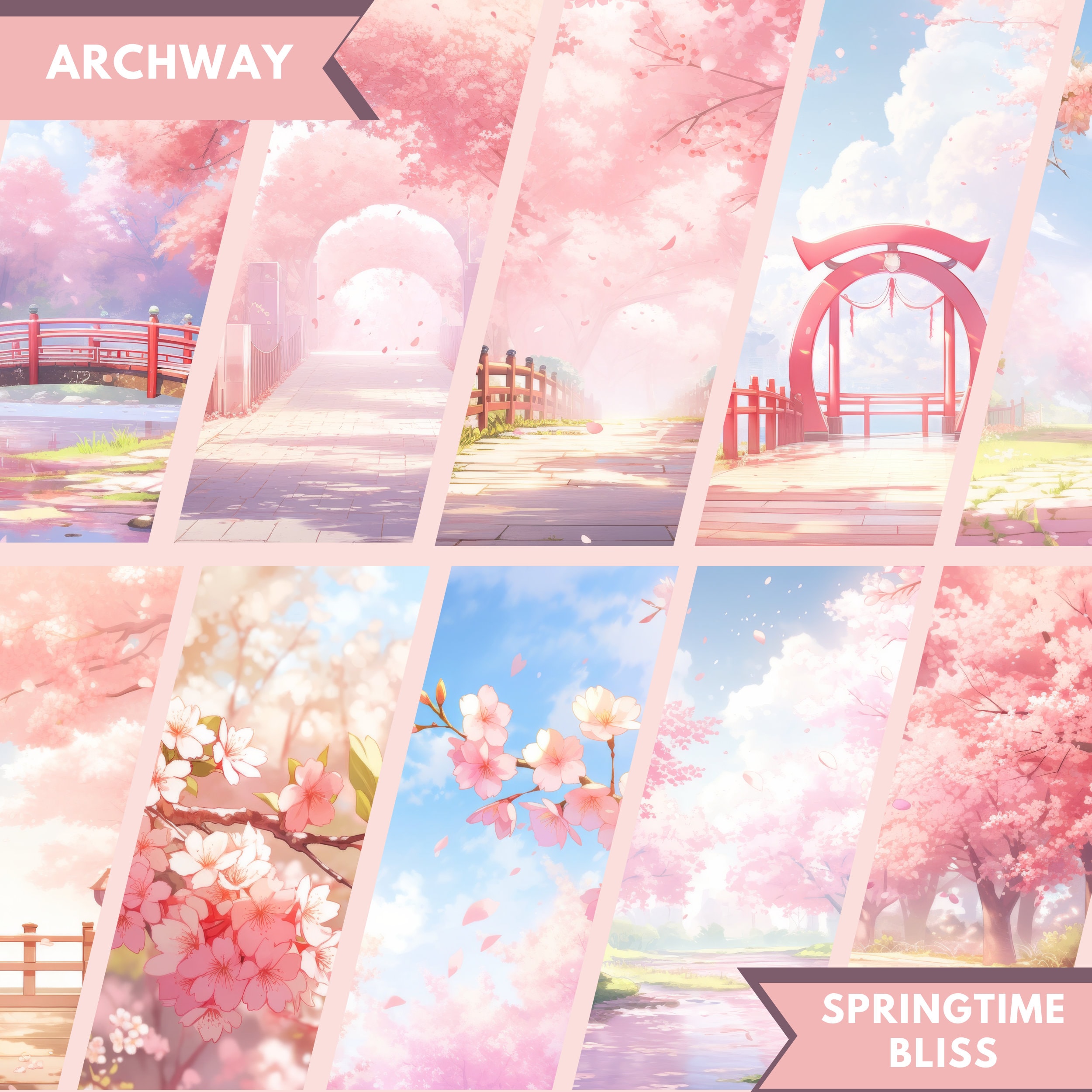 Cherry Blossom Anime Virtual Background Vtuber Background Stream Asset ...