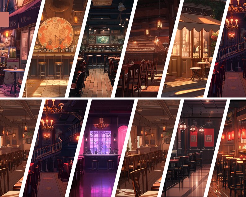 50 Anime Restaurant Backgrounds: Twitch Stream & Vtuber Overlay ...